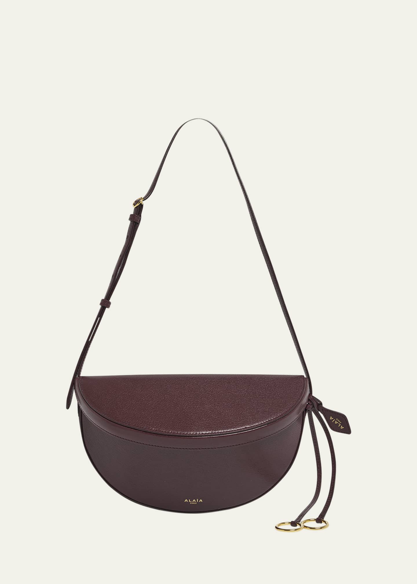 ALAIA East-West Curved Goatskin Leather Shoulder Bag - Bergdorf Goodman