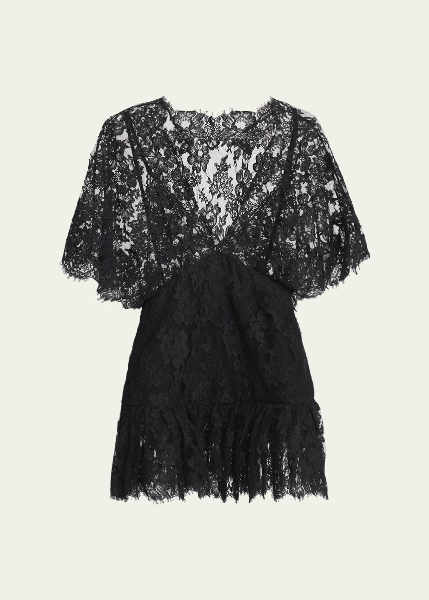 Chloe Lace Short-Sleeve Ruffle Top - Bergdorf Goodman