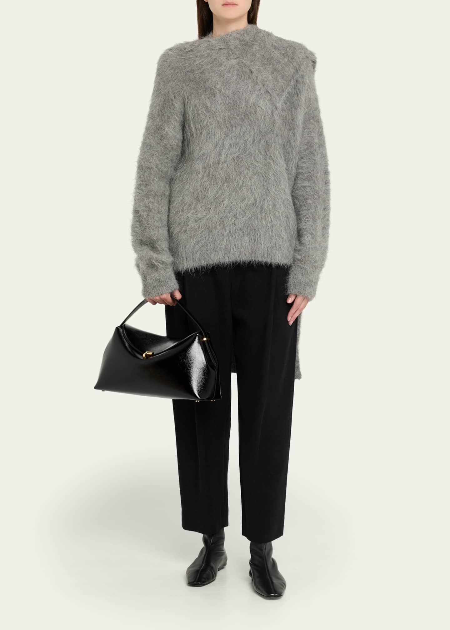 Toteme T-Lock Naplack Leather Top-Handle Bag - Bergdorf Goodman