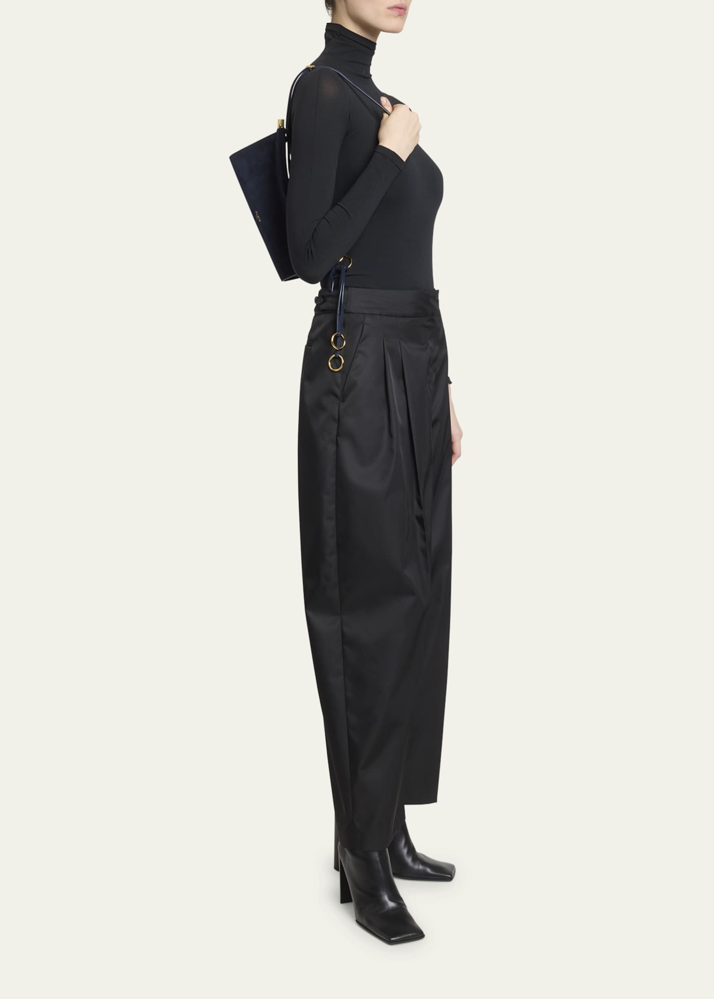 ALAIA Le Click East-West Suede Shoulder Bag - Bergdorf Goodman