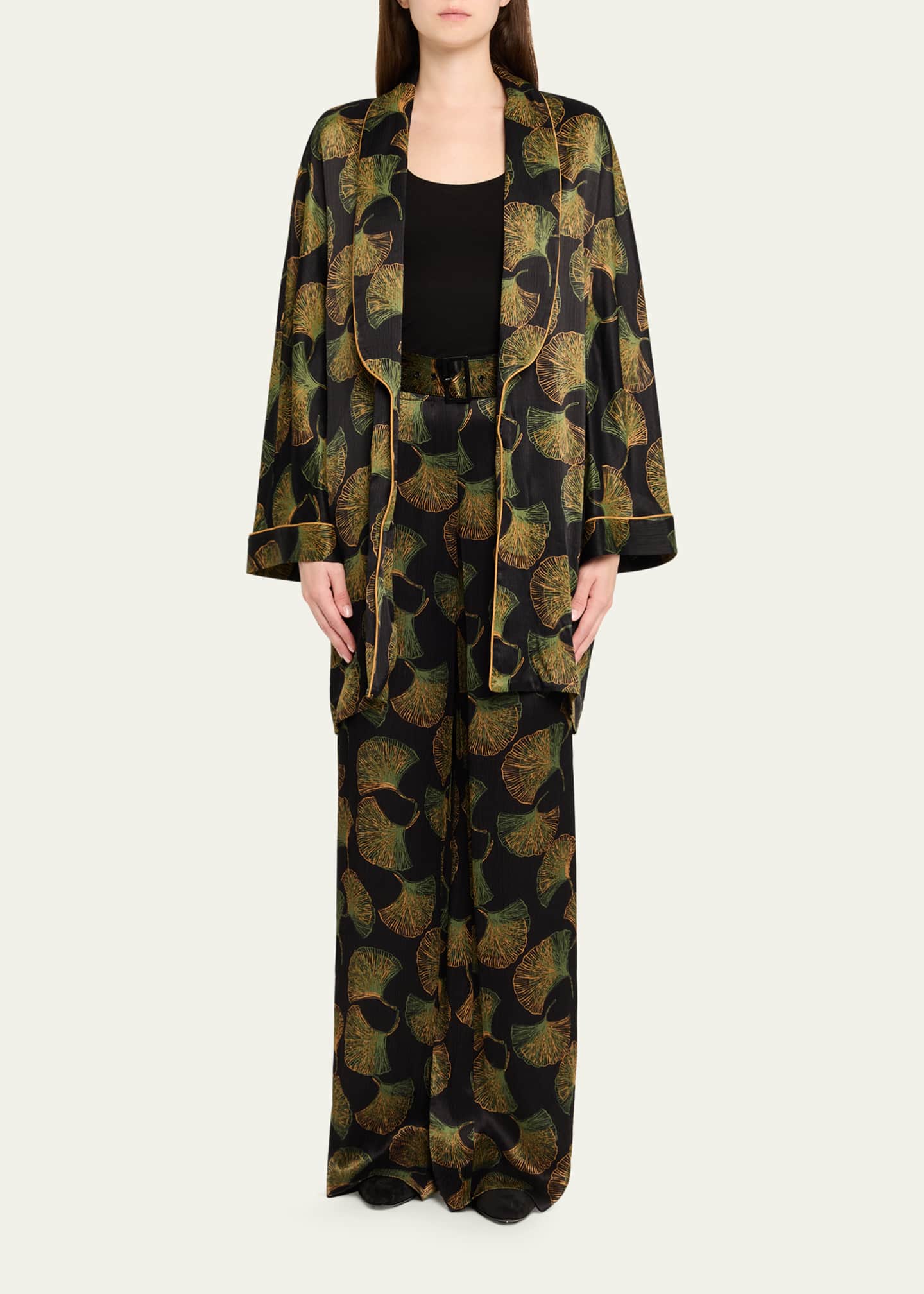 Diane von Furstenberg Magda Viscose Leaf-Print Wrap Jacket - Bergdorf ...