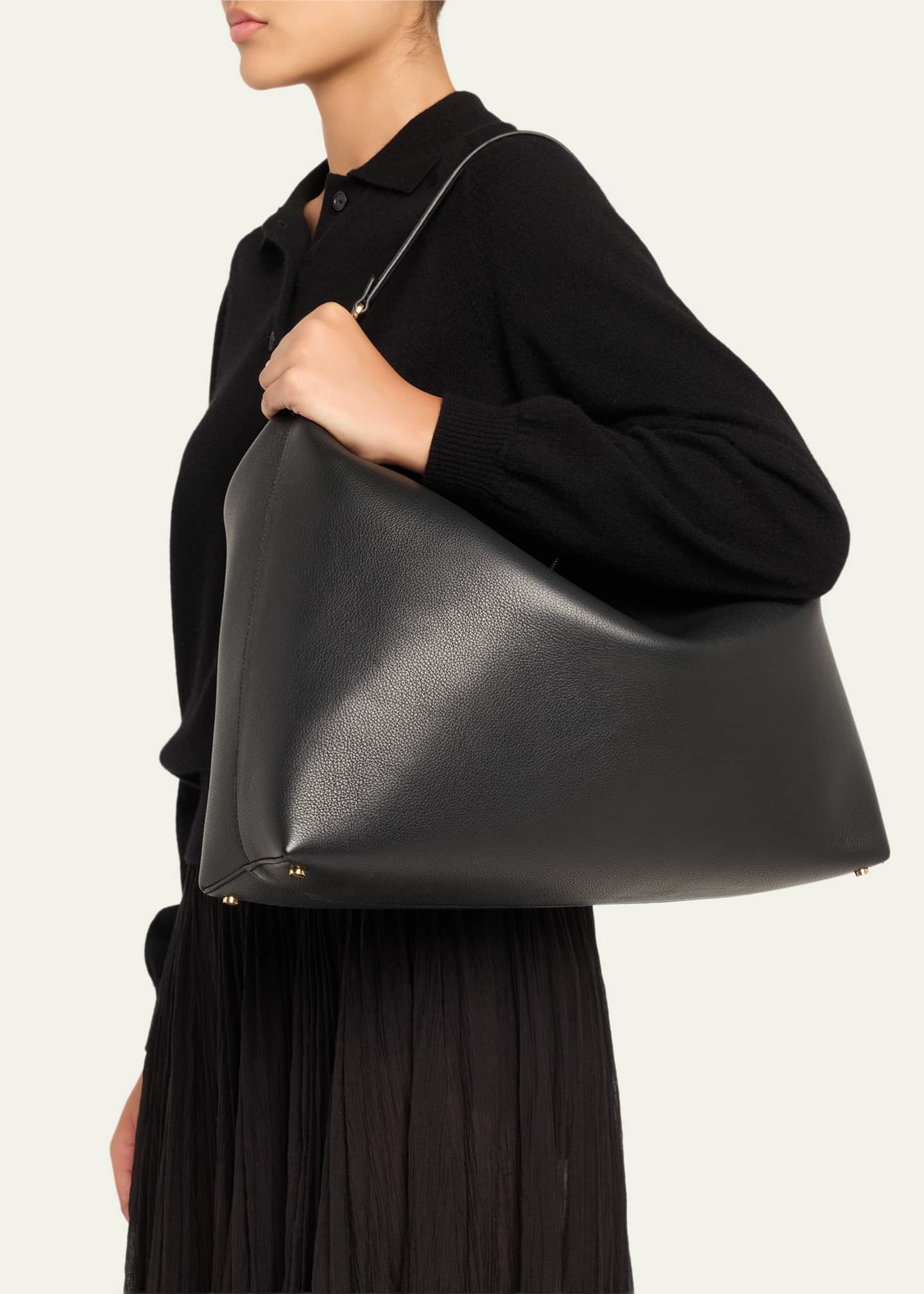 Toteme Bevel Slouchy Grain Leather Tote Bag - Bergdorf Goodman