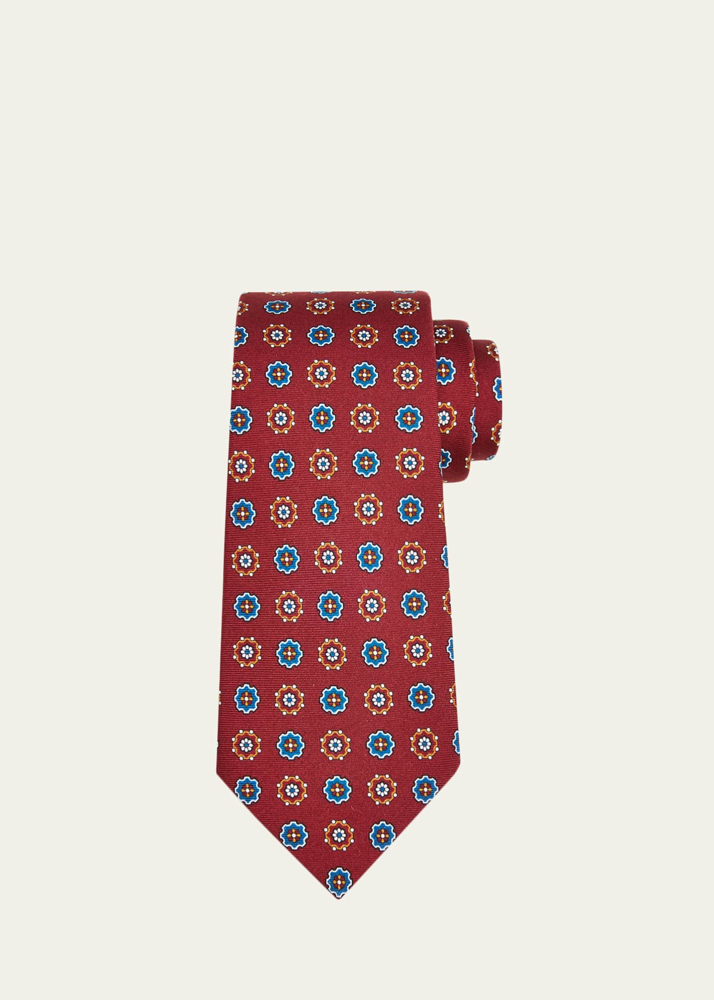 Kiton Men's Rust Medallion Silk Tie - Bergdorf Goodman