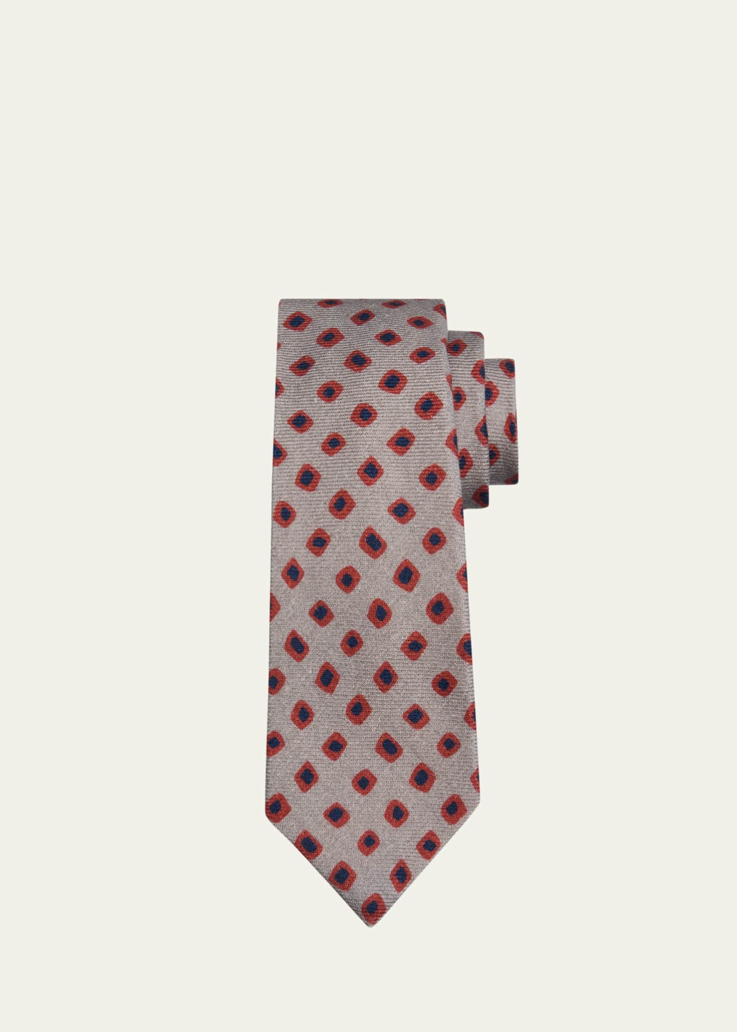 Kiton Men's Abstract-Print Silk 7-Fold Tie - Bergdorf Goodman