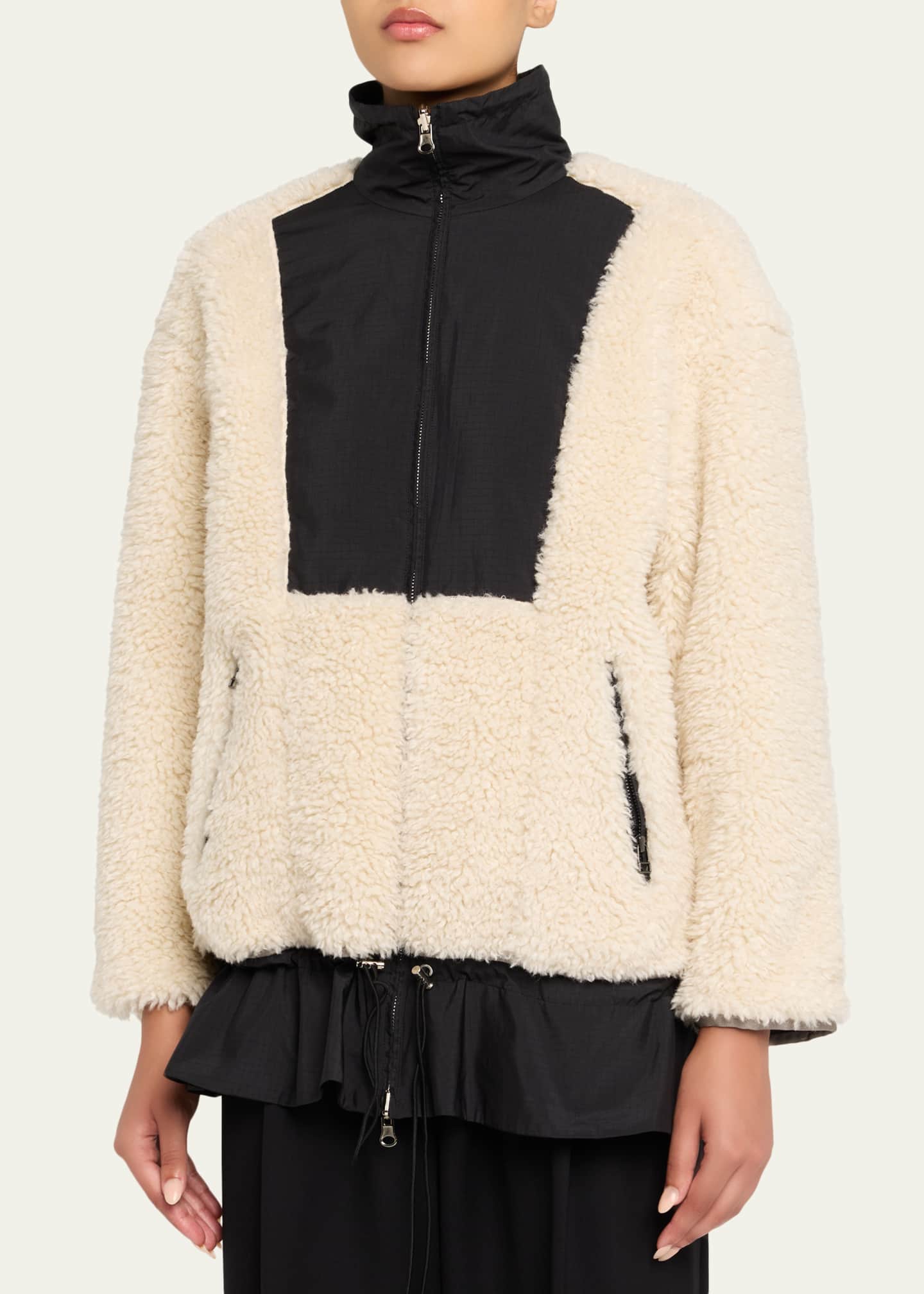 3.1 Phillip Lim Flounce-Hem Sherpa Jacket - Bergdorf Goodman
