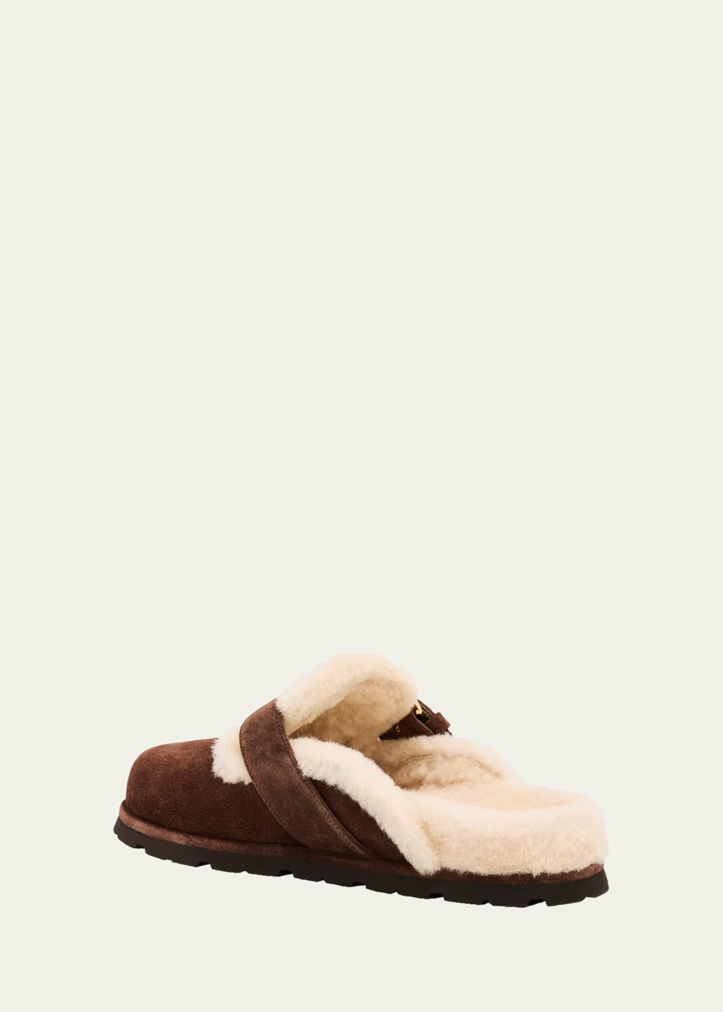 Stuart Weitzman Chrystie Shearling-Lined Suede Mules - Bergdorf