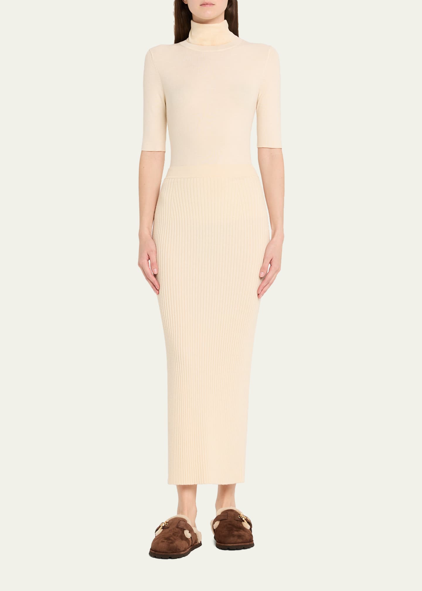 Stuart Weitzman Chrystie Shearling-Lined Suede Mules - Bergdorf Goodman