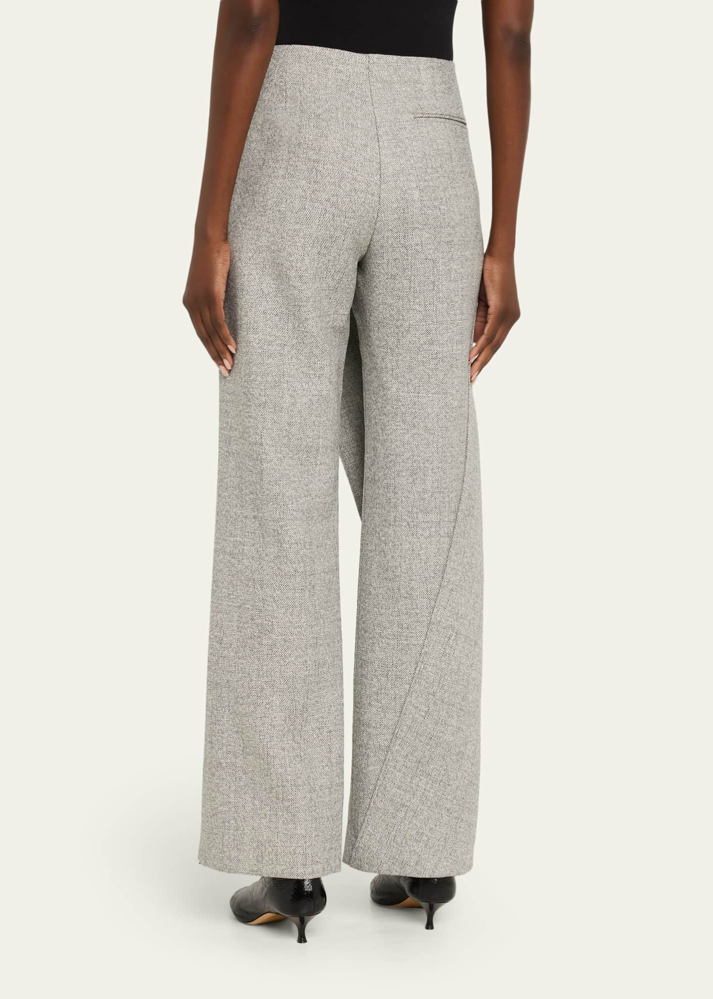 Courreges Oblique Caviar Wool Straight-Leg Apron Pants - Bergdorf Goodman
