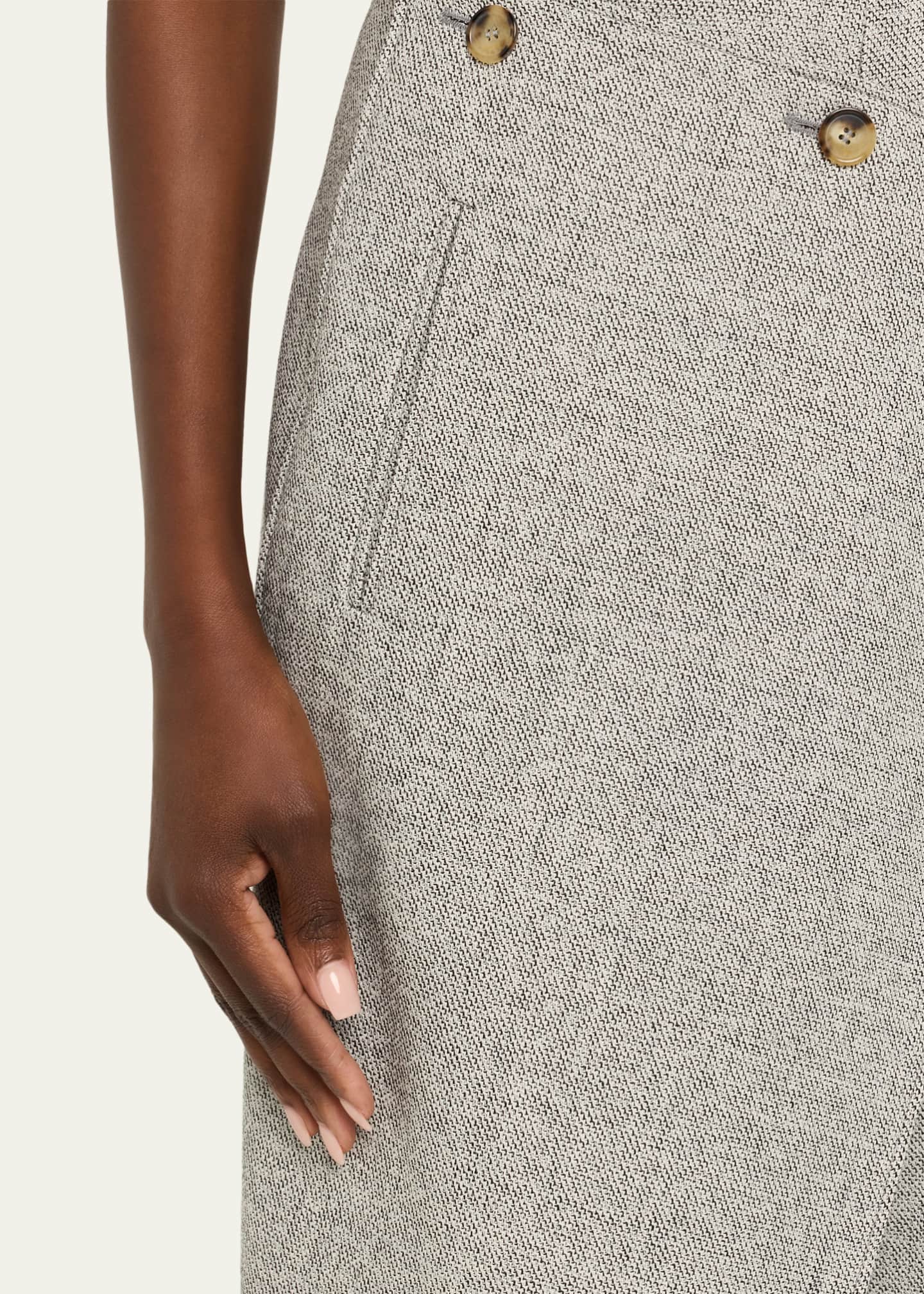 Courreges Oblique Caviar Wool Straight-Leg Apron Pants - Bergdorf Goodman