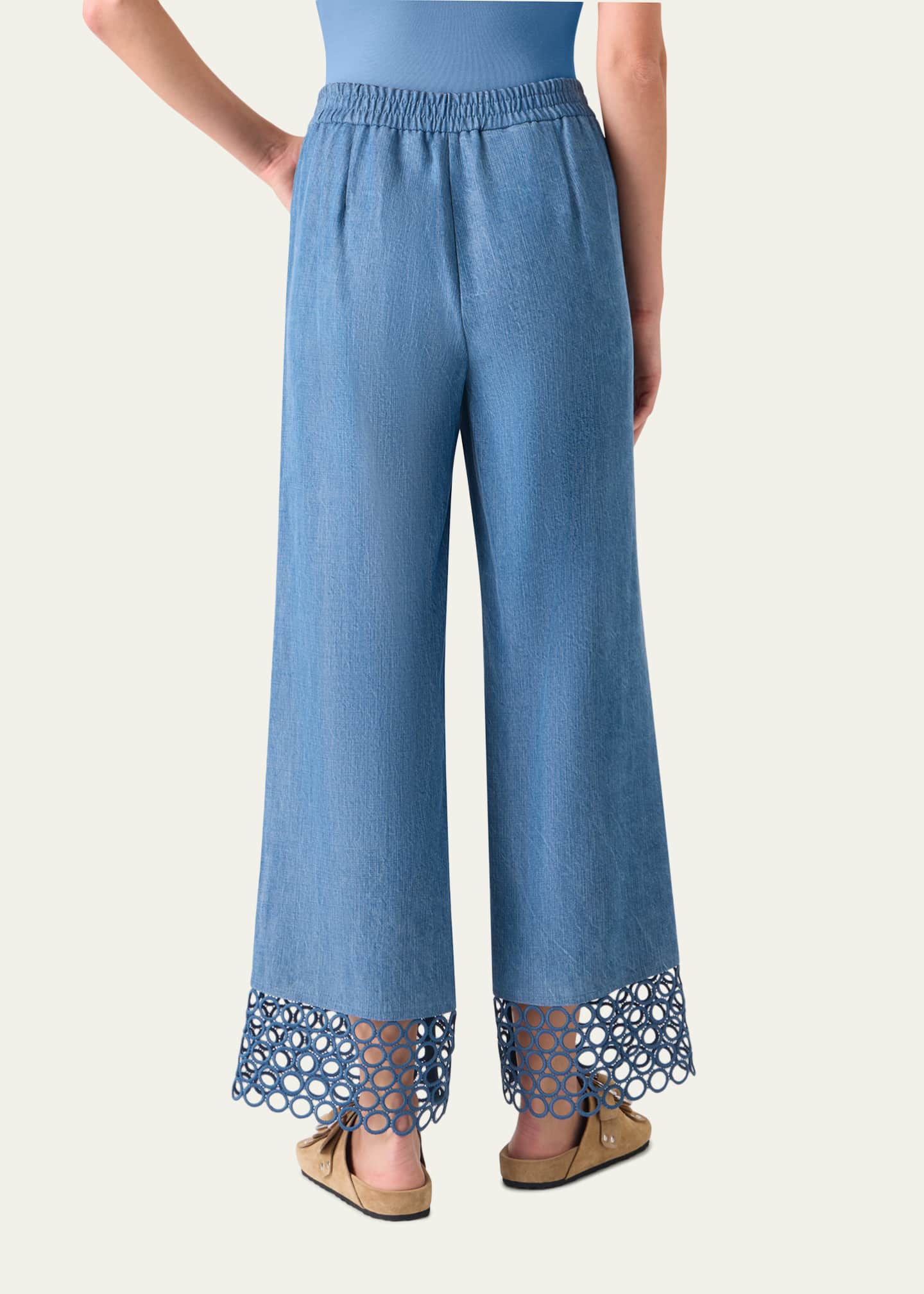 Akris punto Marlon Eyelet Cuffed Straight-Leg Ankle Pants - Bergdorf ...