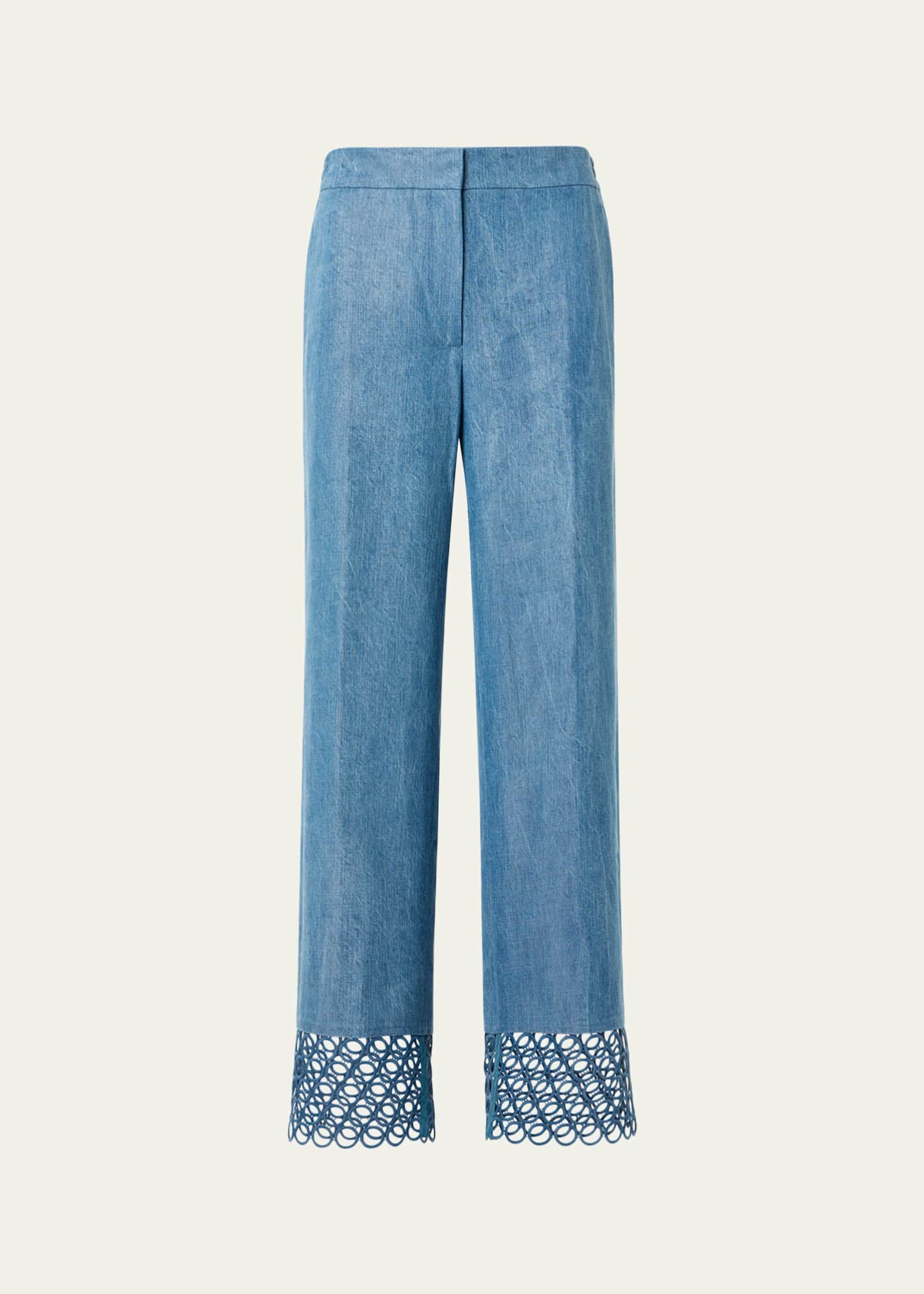 Akris punto Marlon Eyelet Cuffed Straight-Leg Ankle Pants - Bergdorf ...