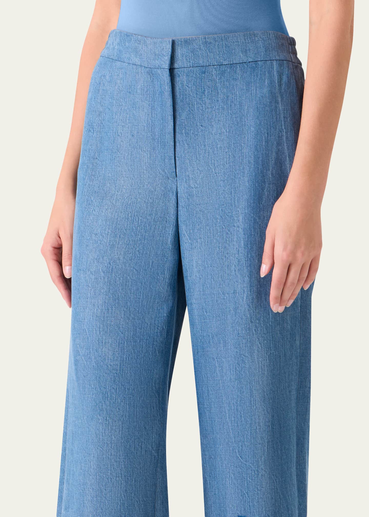 Akris punto Marlon Eyelet Cuffed Straight-Leg Ankle Pants - Bergdorf ...