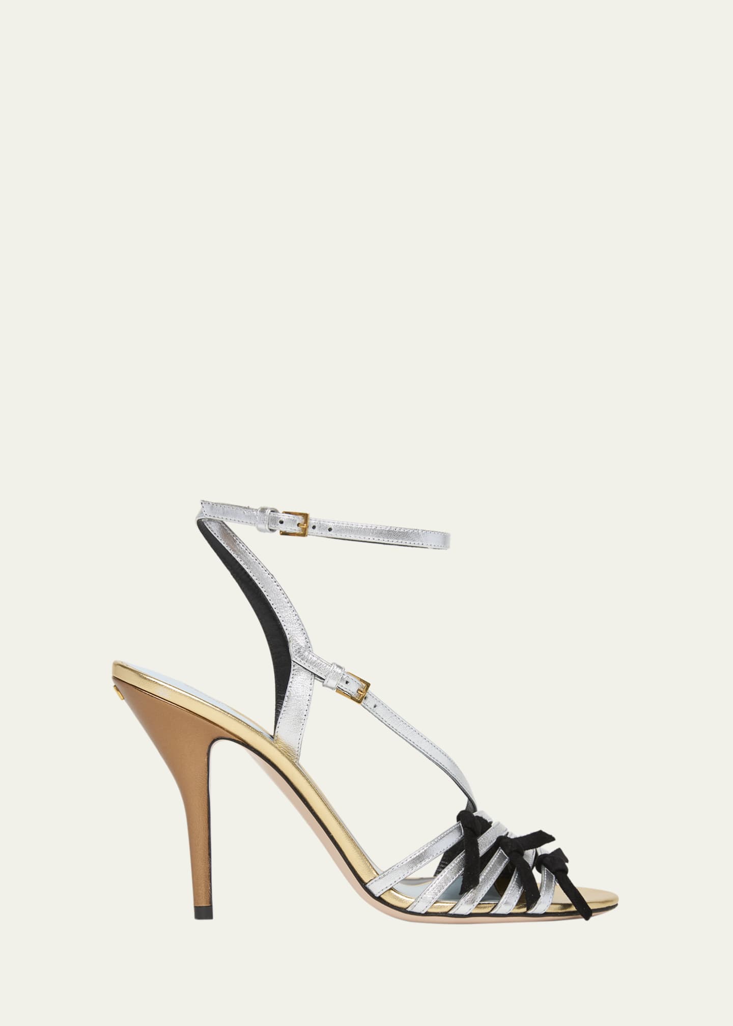 Valentino Garavani 100mm Nodine Metallic Leather Pumps - Bergdorf Goodman
