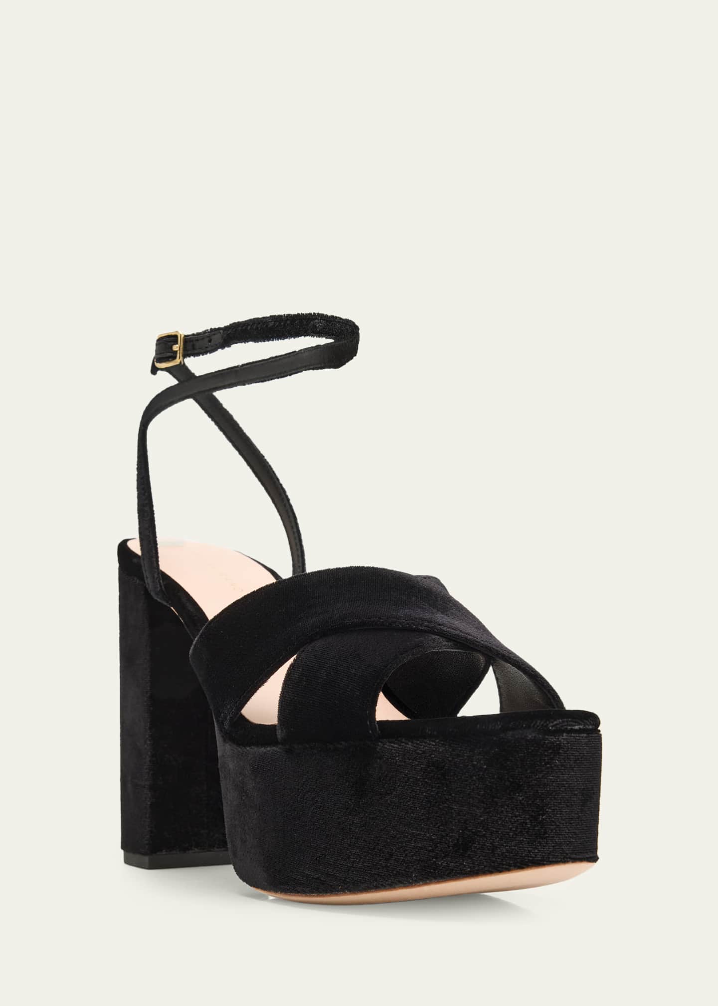Loeffler Randall 130mm Loretta Velvet Platform Sandals - Bergdorf Goodman