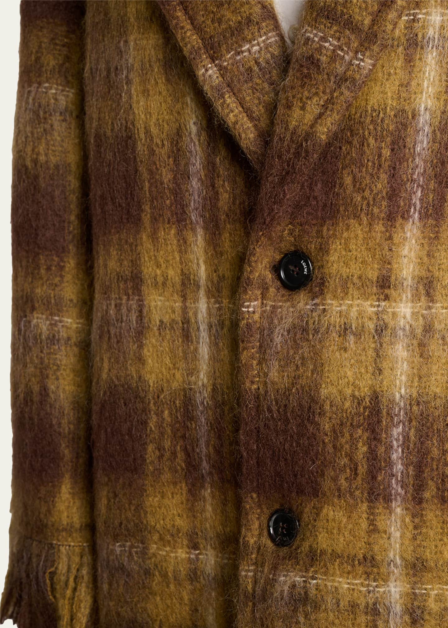 Loewe Plaid Oversized Alpaca-Wool Coat - Bergdorf Goodman