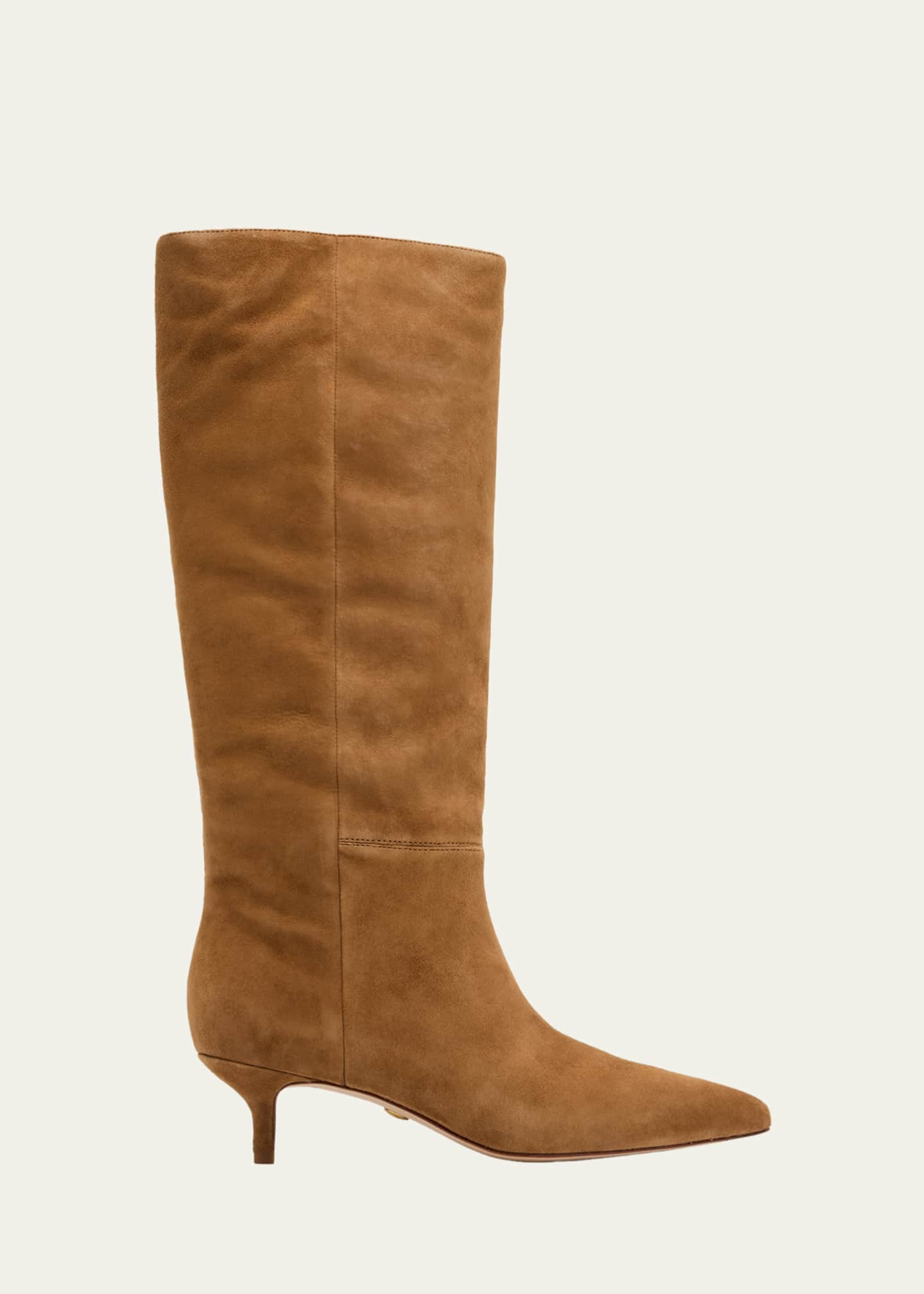 Veronica Beard Lisa Suede Kitten-Heel Knee Boots - Bergdorf Goodman