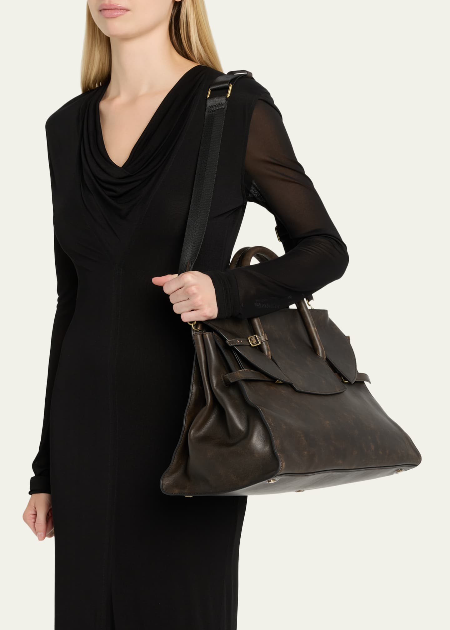 SIMKHAI River Belted Distressed Leather Tote Bag - Bergdorf Goodman