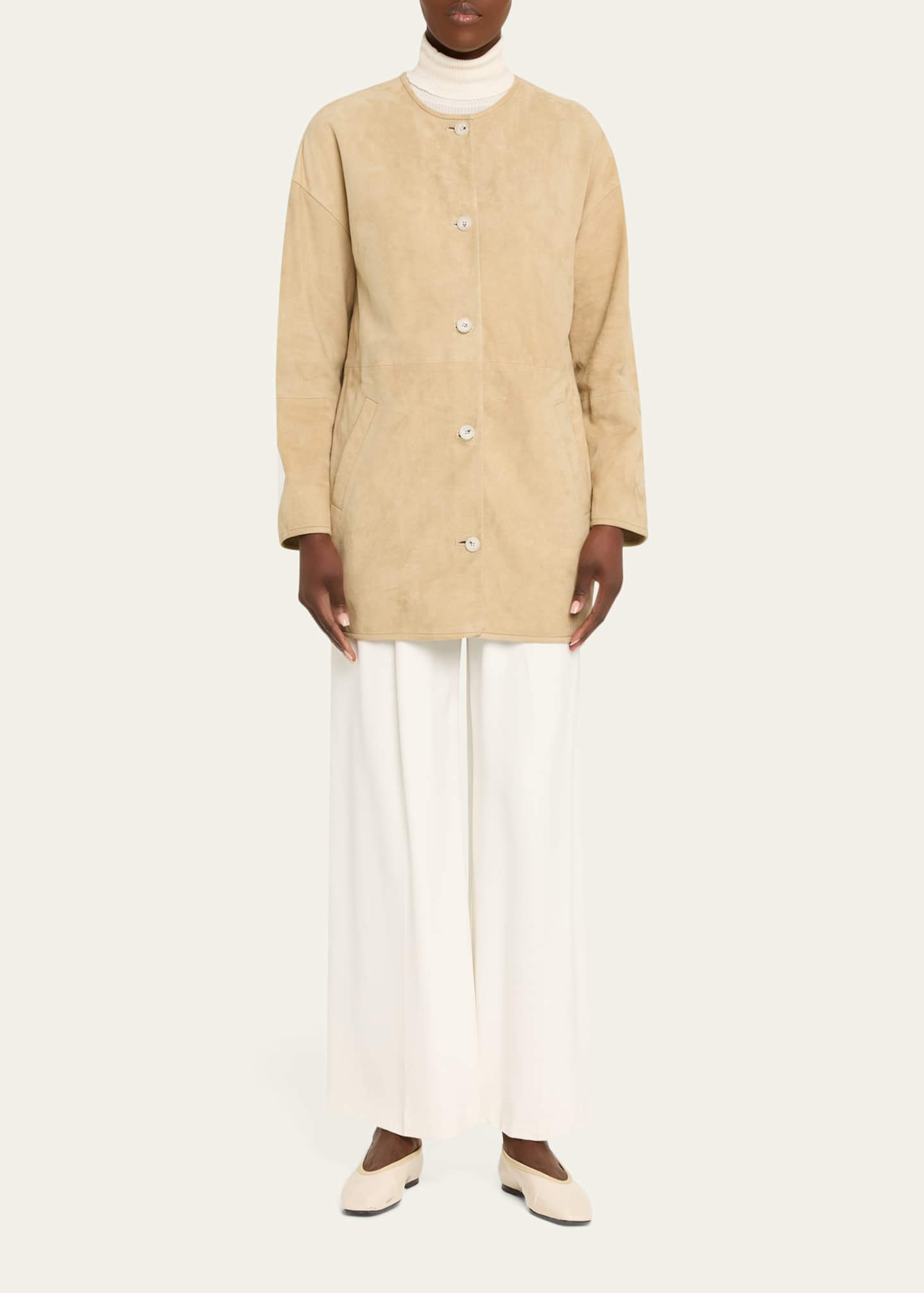 Loulou De Saison Waren Suede Collarless Jacket - Bergdorf Goodman
