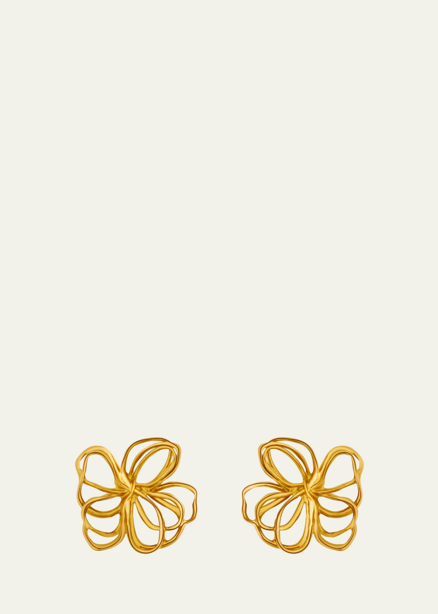 Oscar de la Renta Wire Flower Stud Earrings, Gold - Bergdorf Goodman