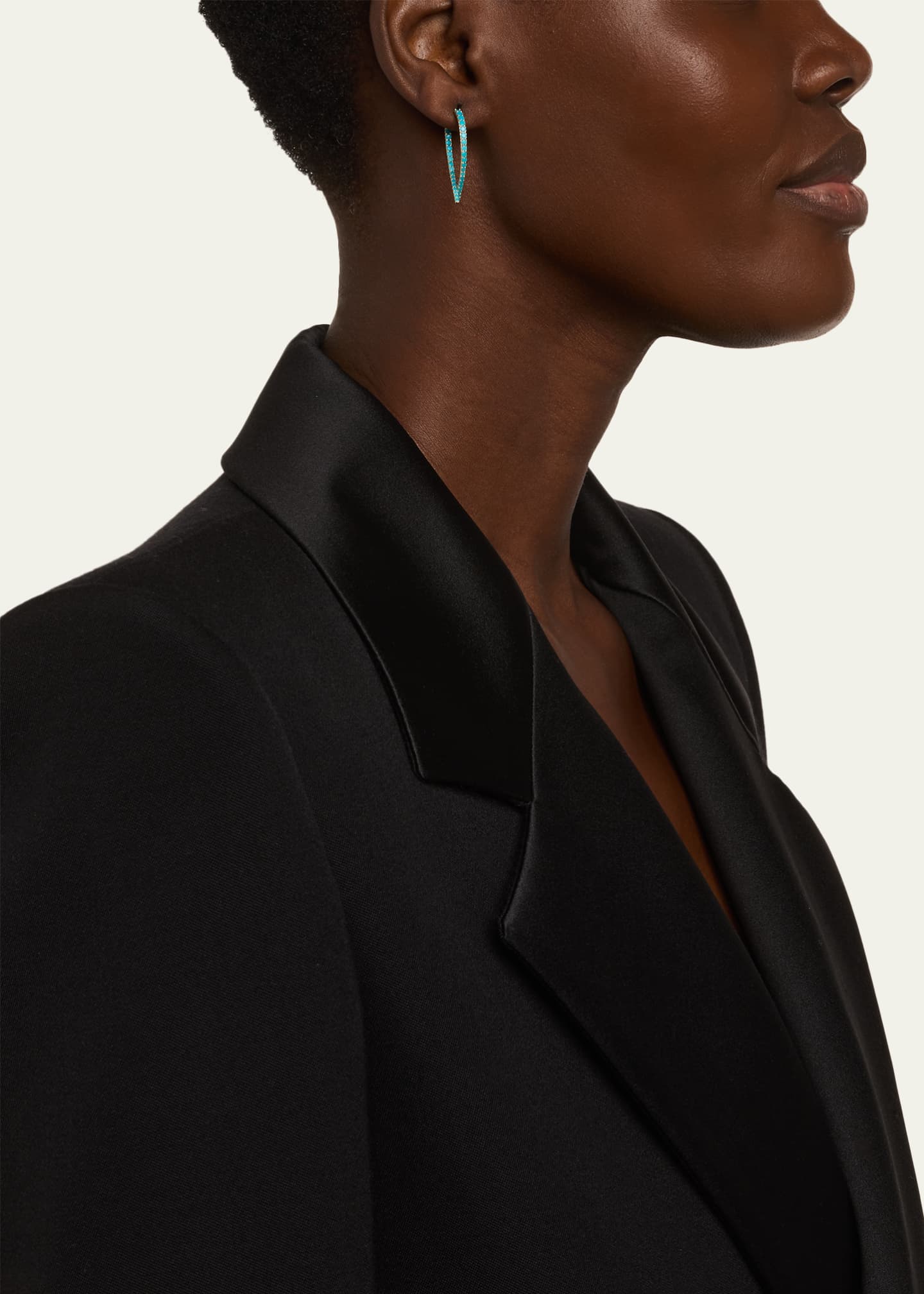 Lana Small Turquoise Front to Back Upside Down Hoop Earrings - Bergdorf ...