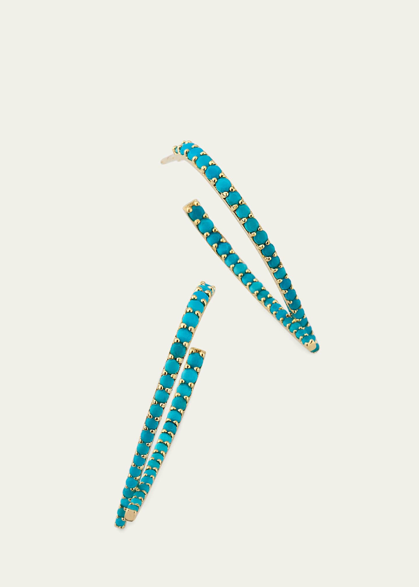 Lana Small Turquoise Front to Back Upside Down Hoop Earrings - Bergdorf ...