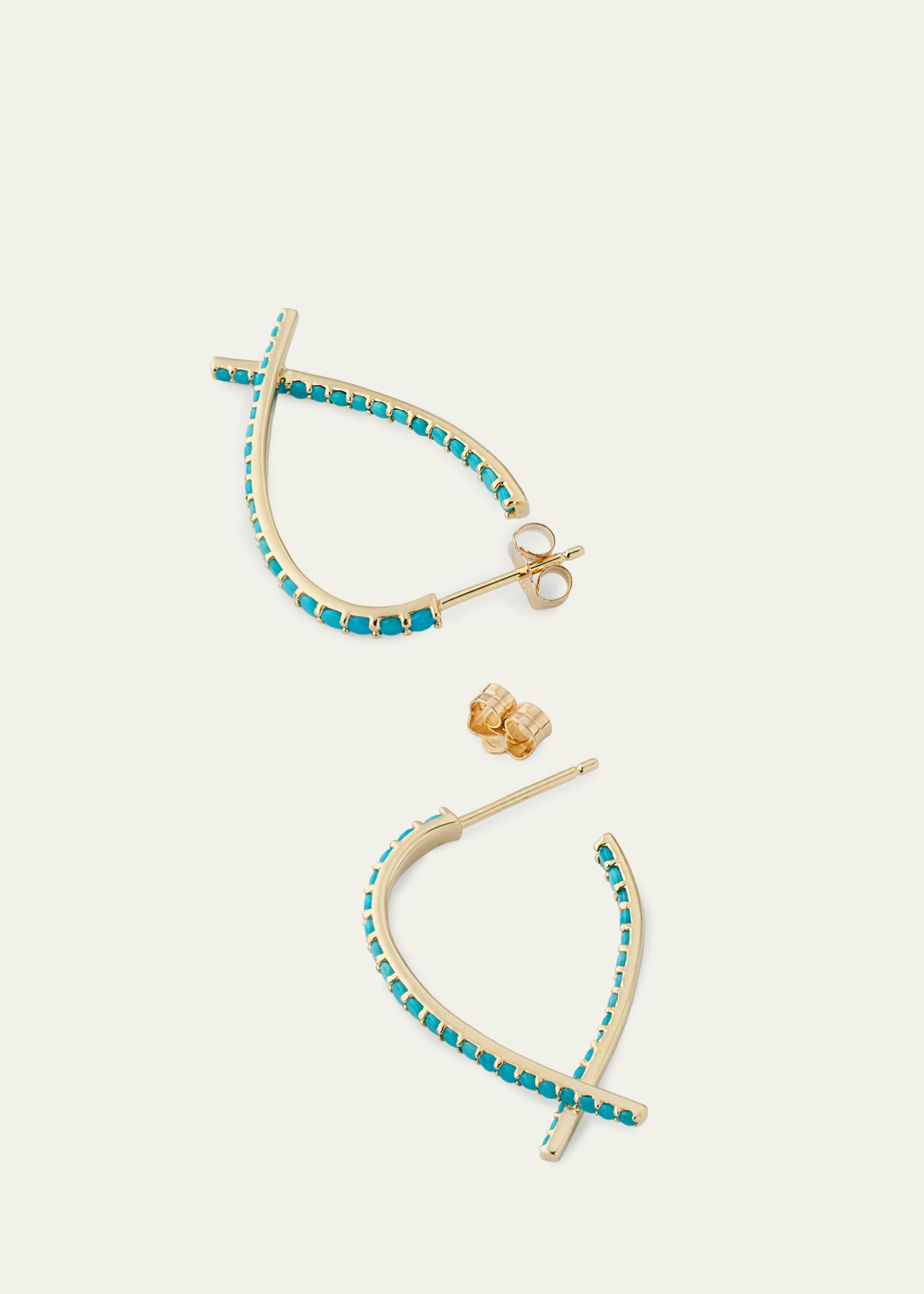 Lana Small Turquoise Front to Back Upside Down Hoop Earrings - Bergdorf ...
