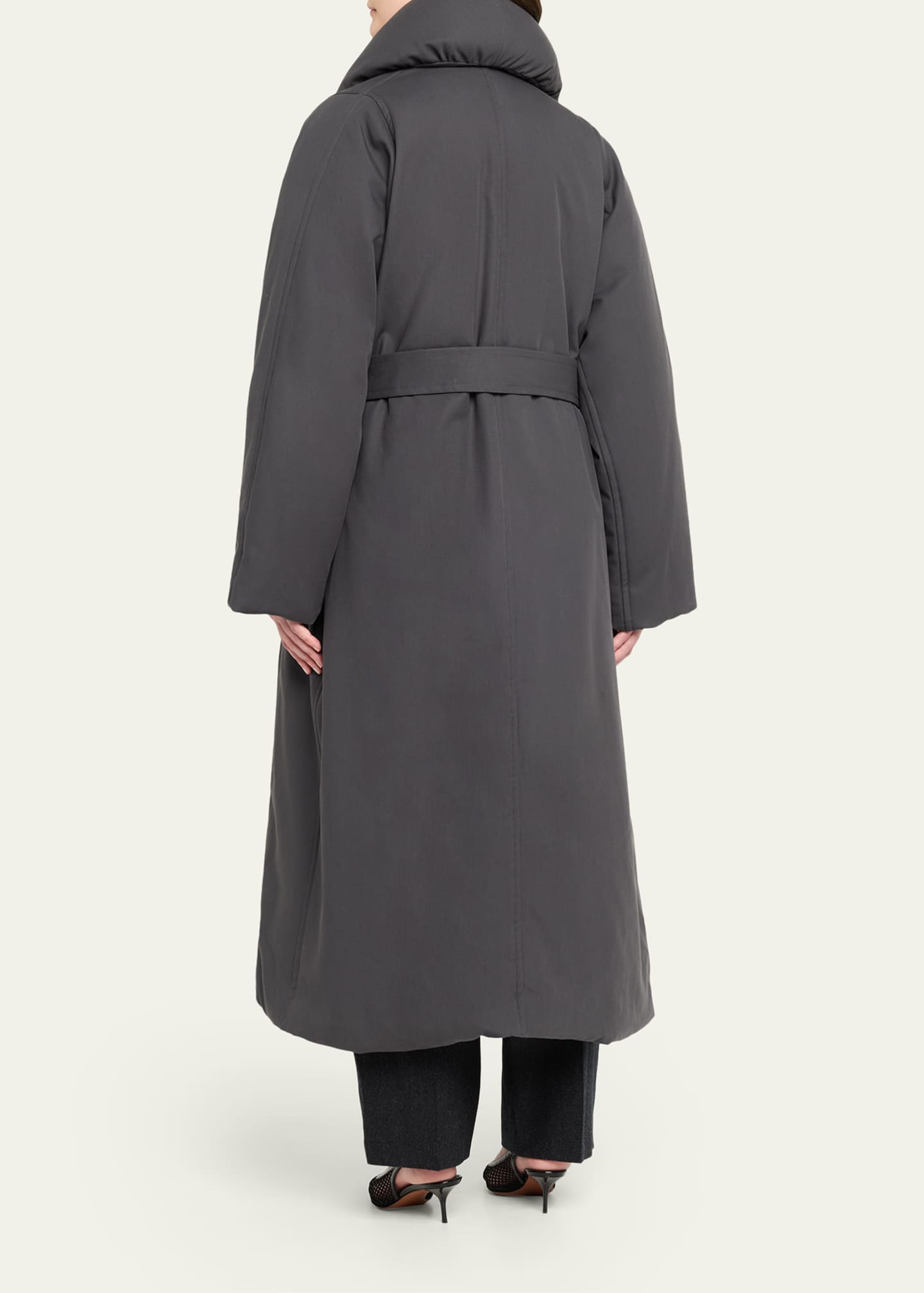 ALAIA Padded-Lapel Long Wrap Coat - Bergdorf Goodman