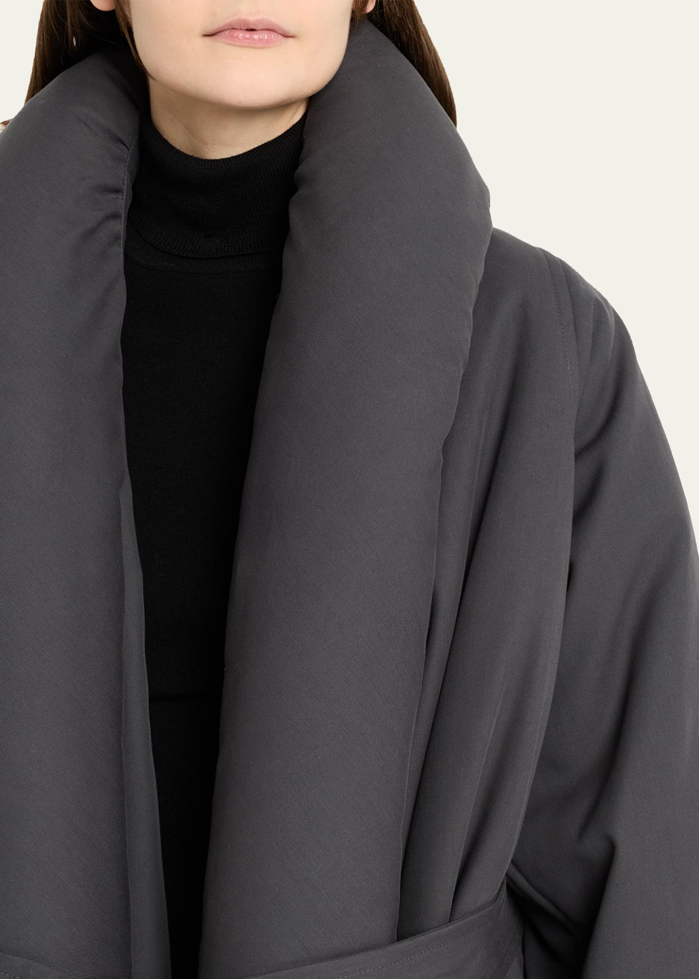 ALAIA Padded-Lapel Long Wrap Coat - Bergdorf Goodman