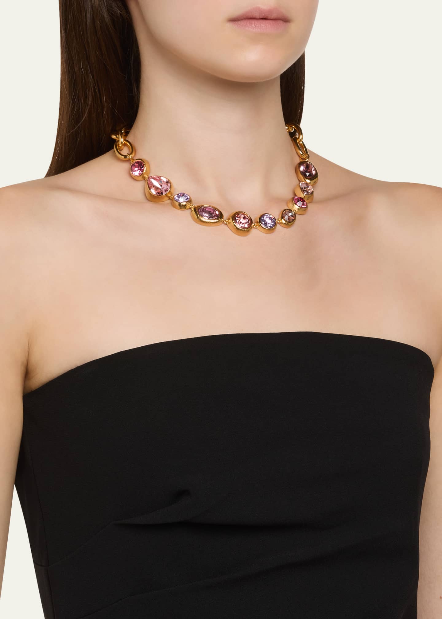 Oscar de la Renta Hammered Stones Chain Necklace - Bergdorf Goodman