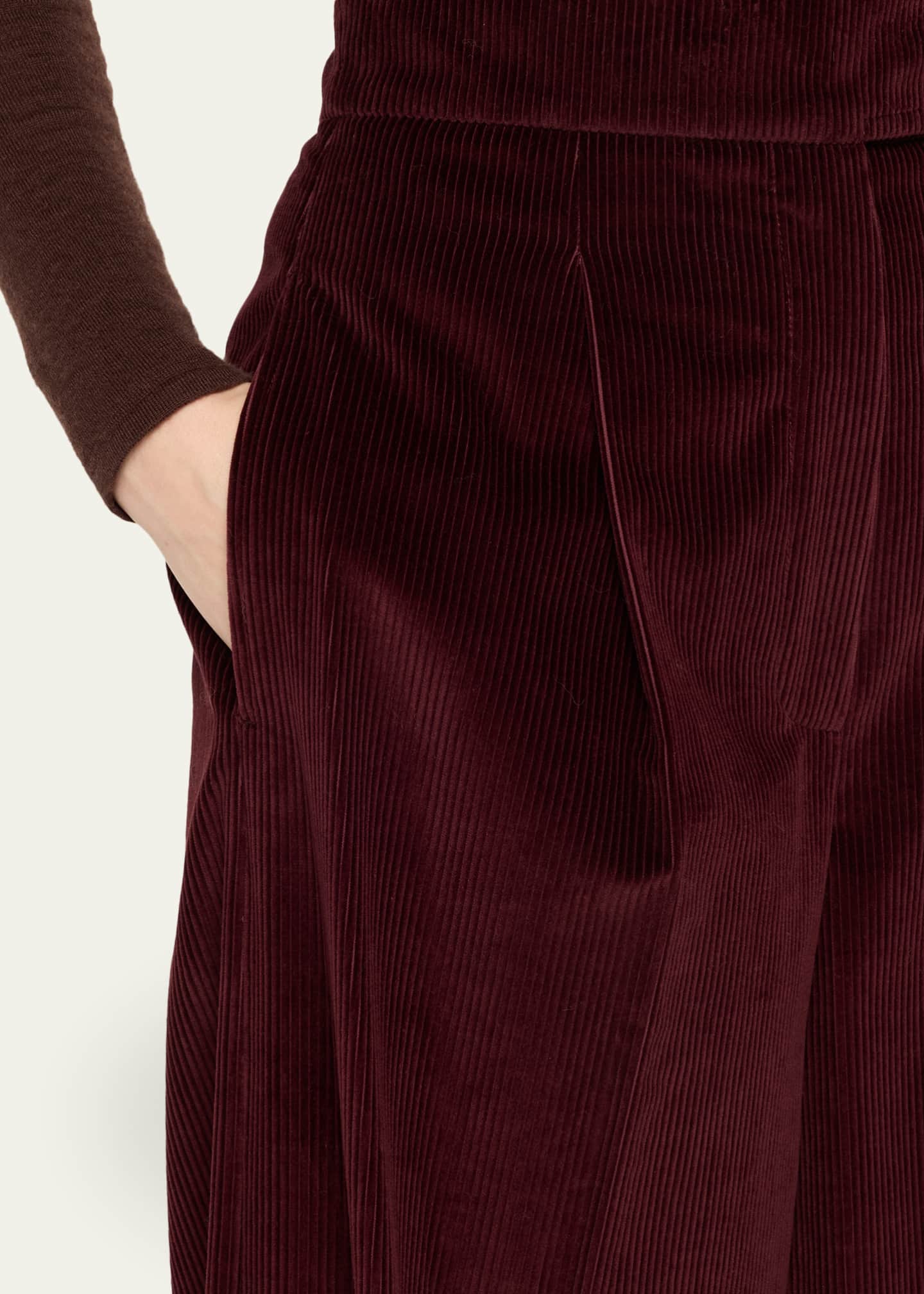 Max Mara Cherry Wide-Leg Cotton Corduroy Pants - Bergdorf Goodman