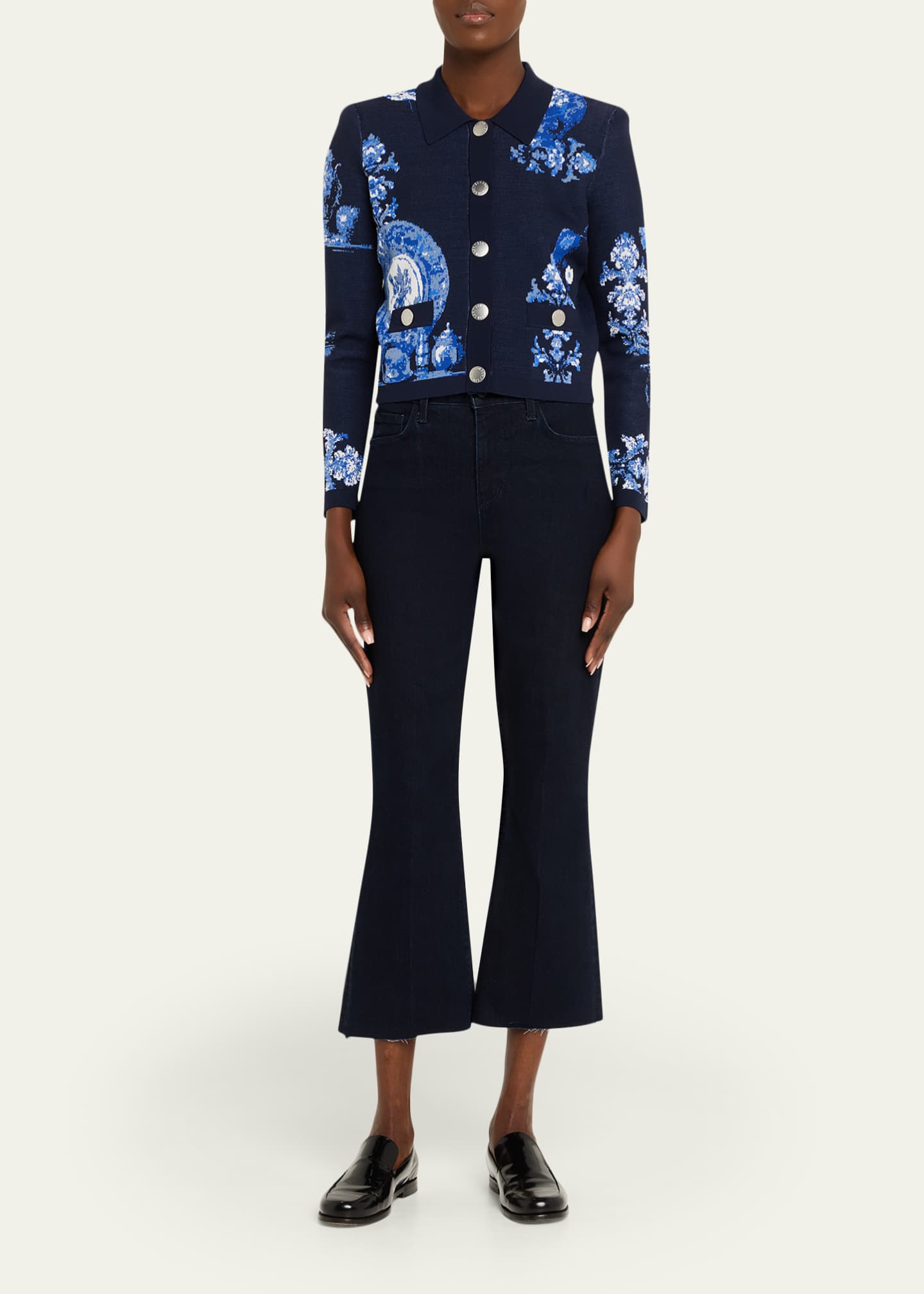 L'Agence Western Toile Osiris Jacquard Cardigan - Bergdorf Goodman