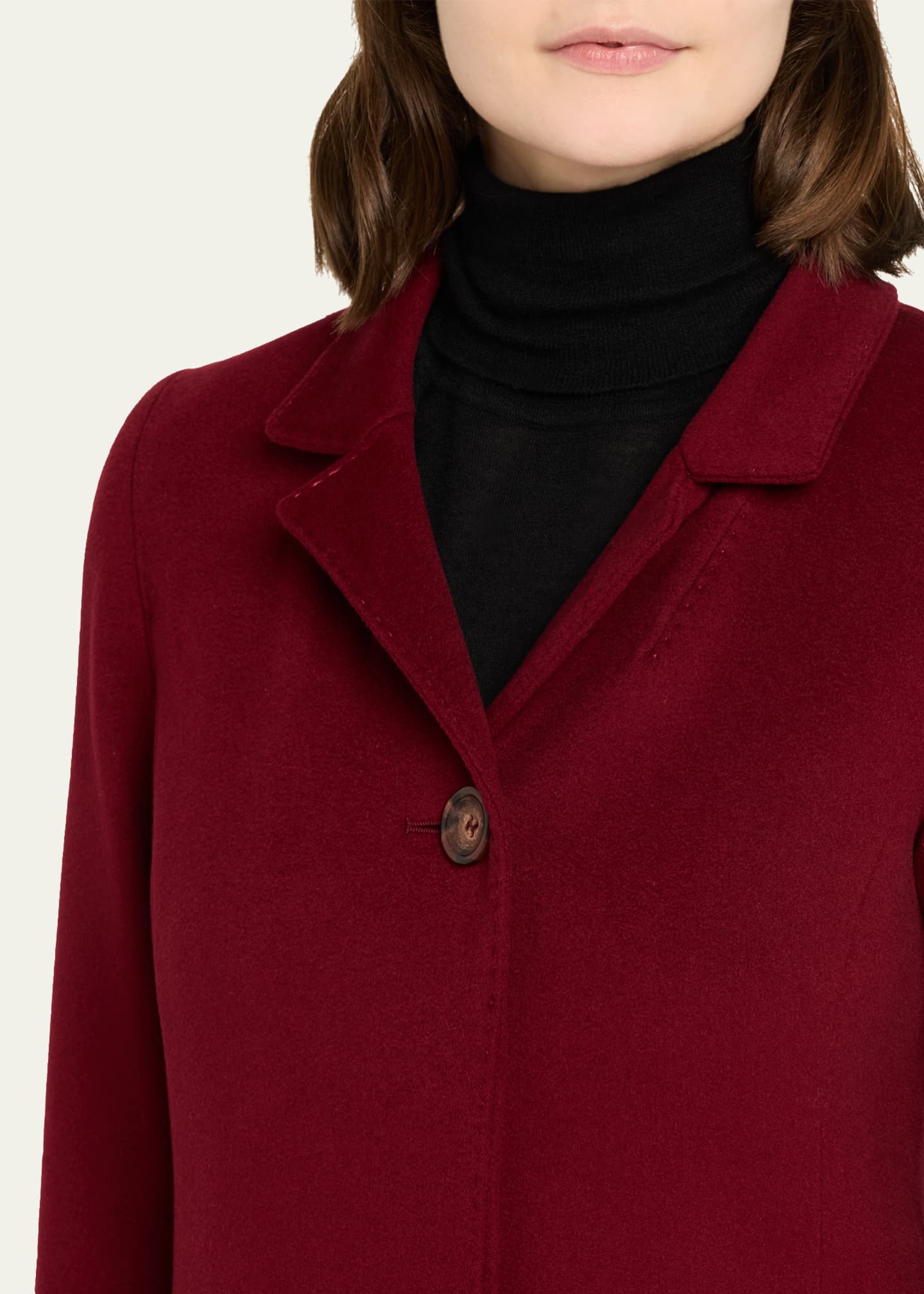 Cinzia Rocca Pure Wool Coat with Inverted Collar - Bergdorf Goodman