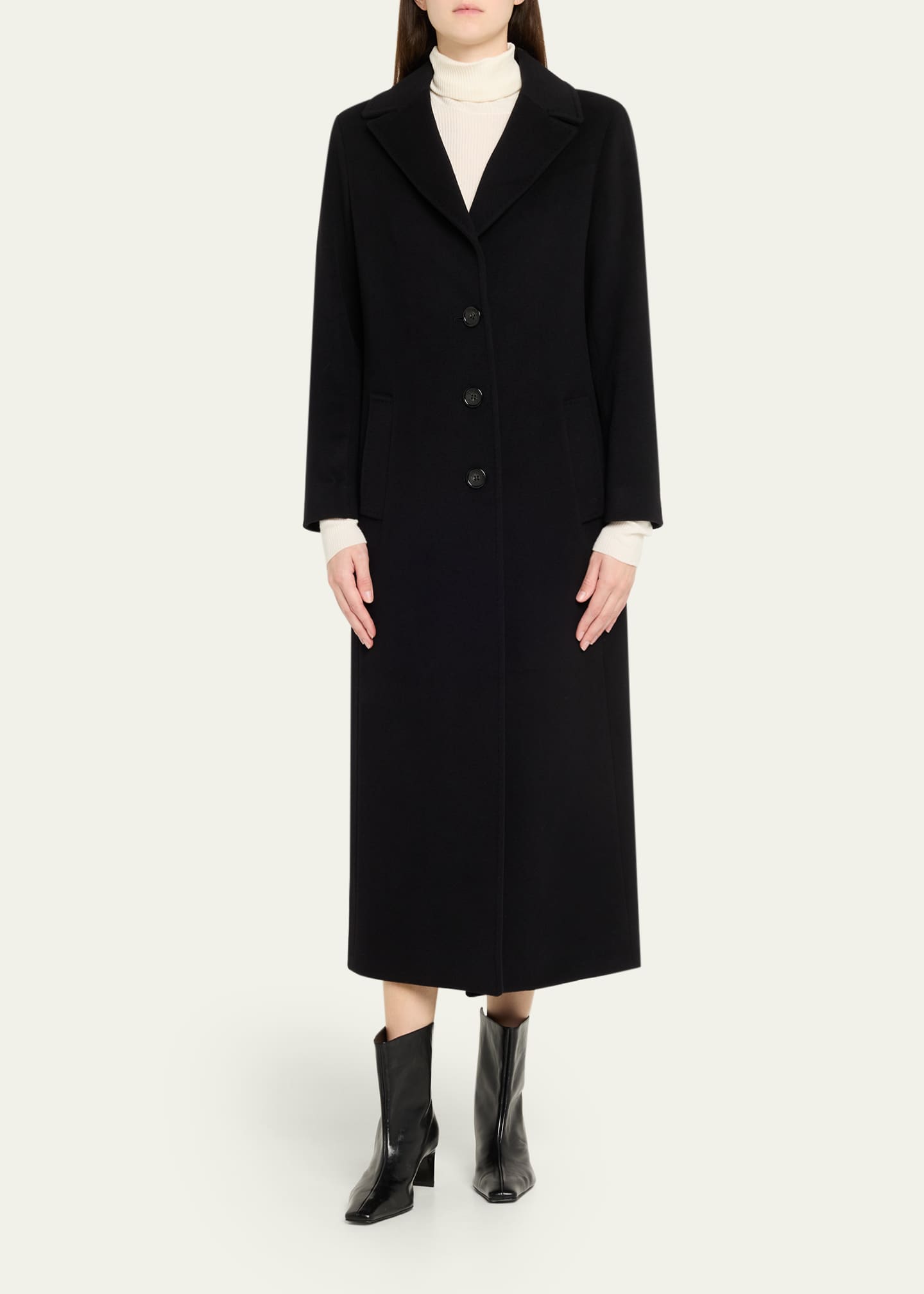Cinzia Rocca Long 3-Button Notch Collar Coat - Bergdorf Goodman