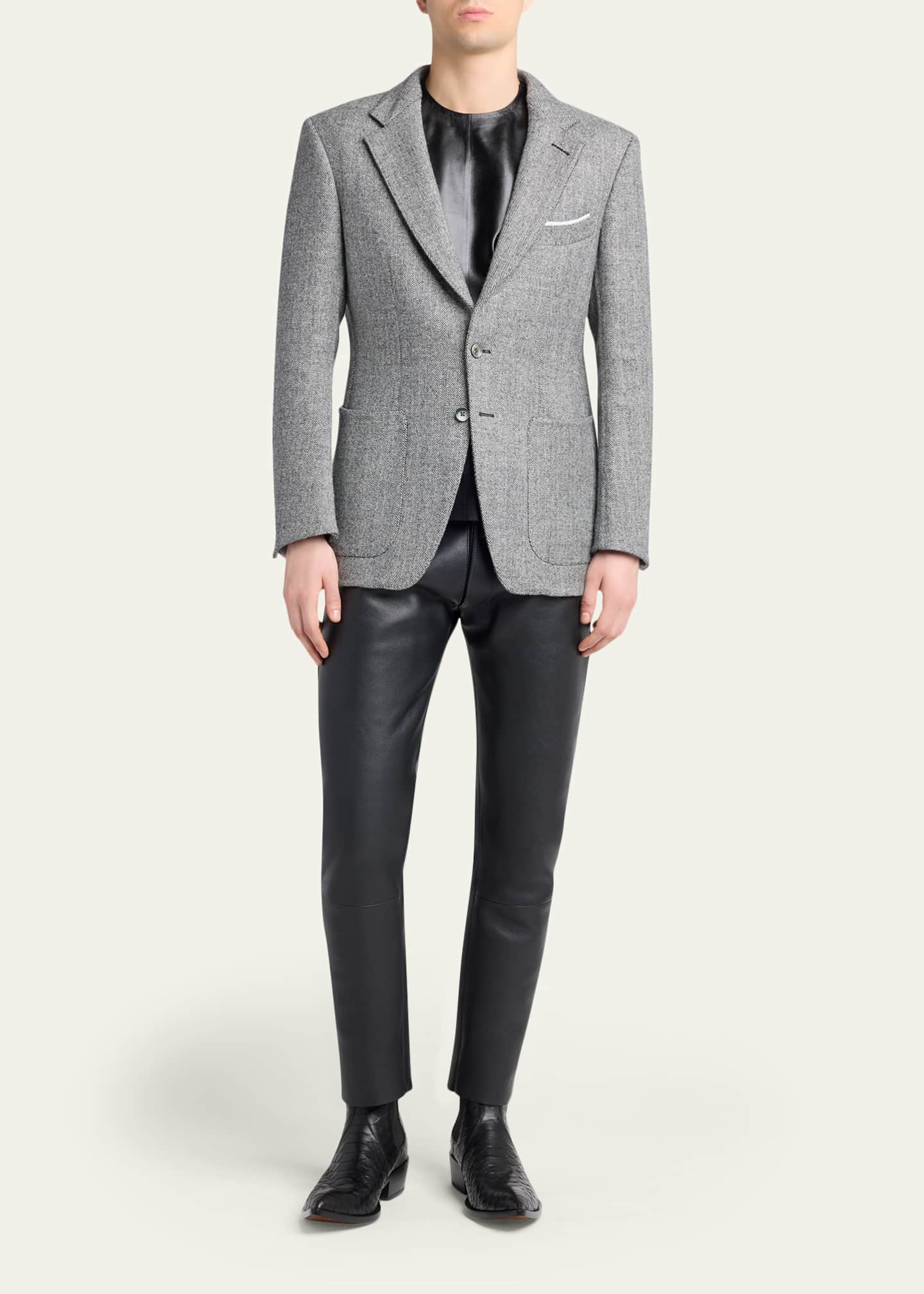 TOM FORD Men's Sharkskin Herringbone Double Splittable Jacket ...