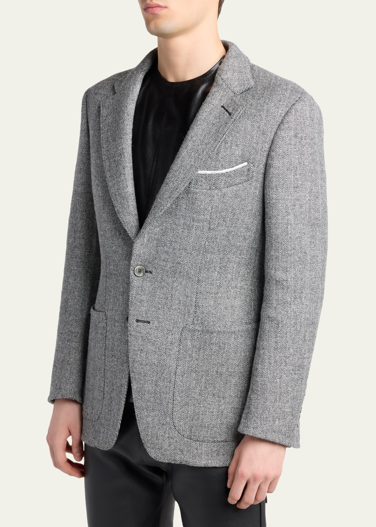 TOM FORD Men's Sharkskin Herringbone Double Splittable Jacket ...