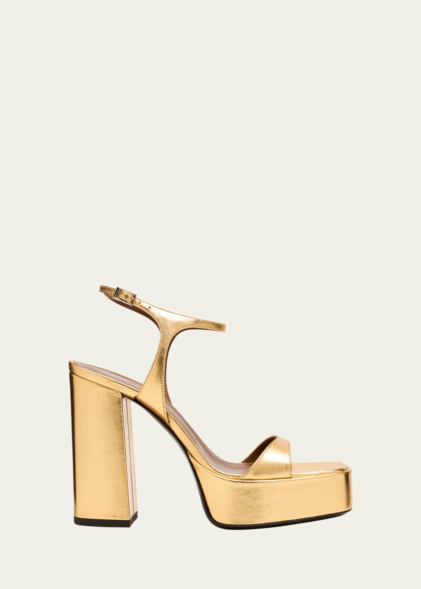Giuseppe Zanotti Metallic Leather Block-Heel Platform Sandals ...