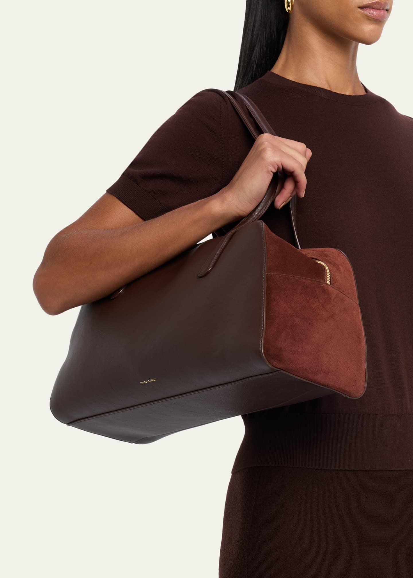 Mansur Gavriel Helios Large Leather & Suede East-West Shoulder Bag ...