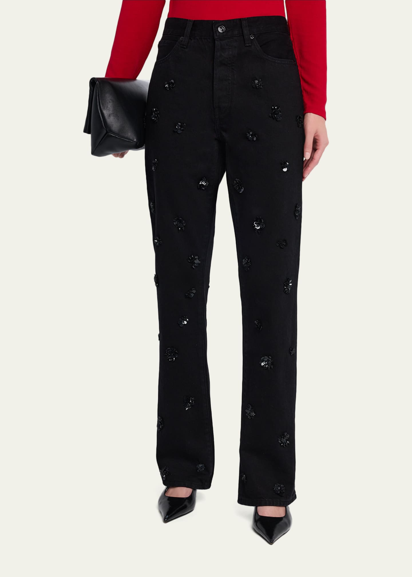 FRAME The Embellished Vertical Jeans - Bergdorf Goodman