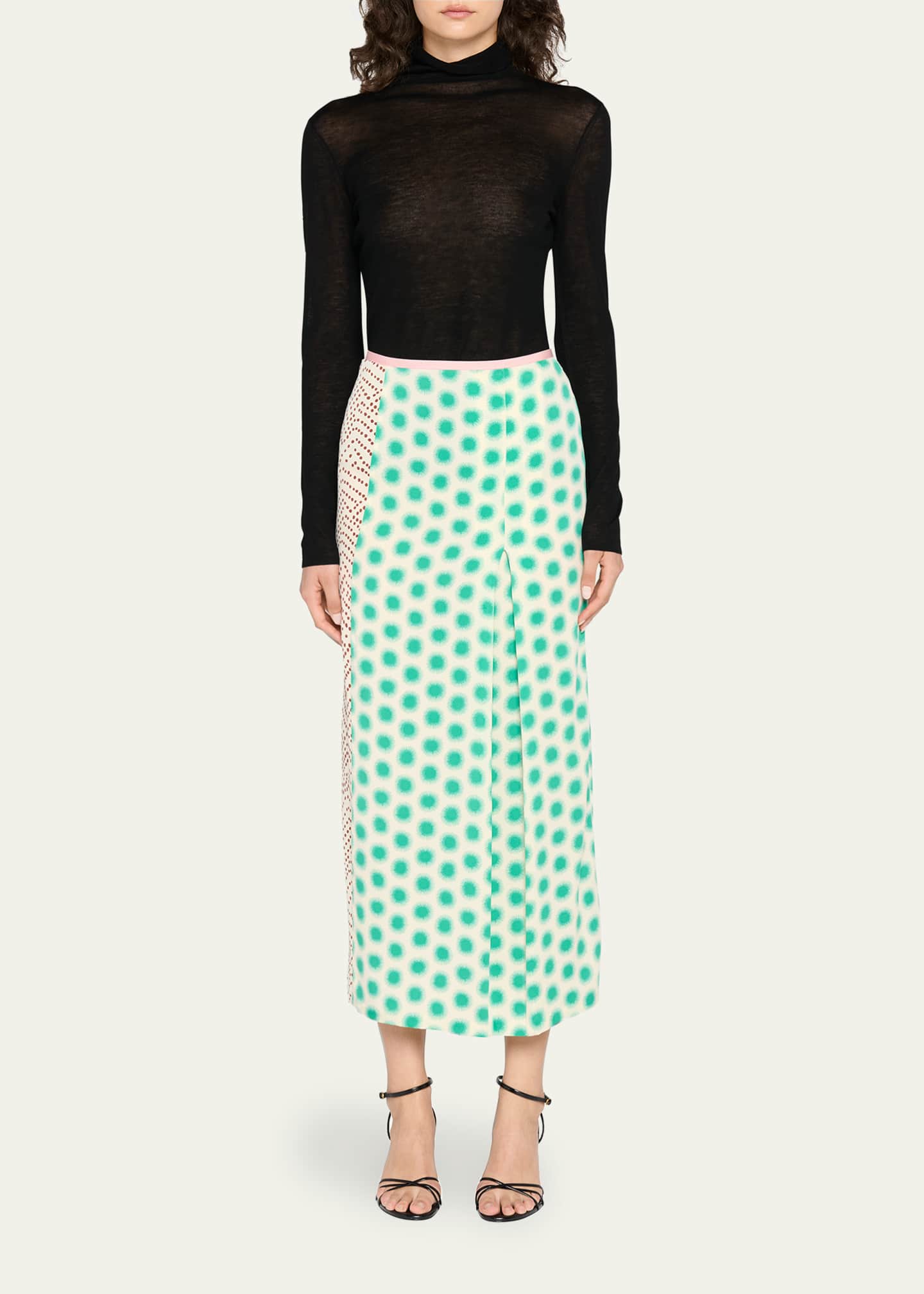 Diane von Furstenberg x Henry Zankov Chrystie Dotted Straight Midi ...