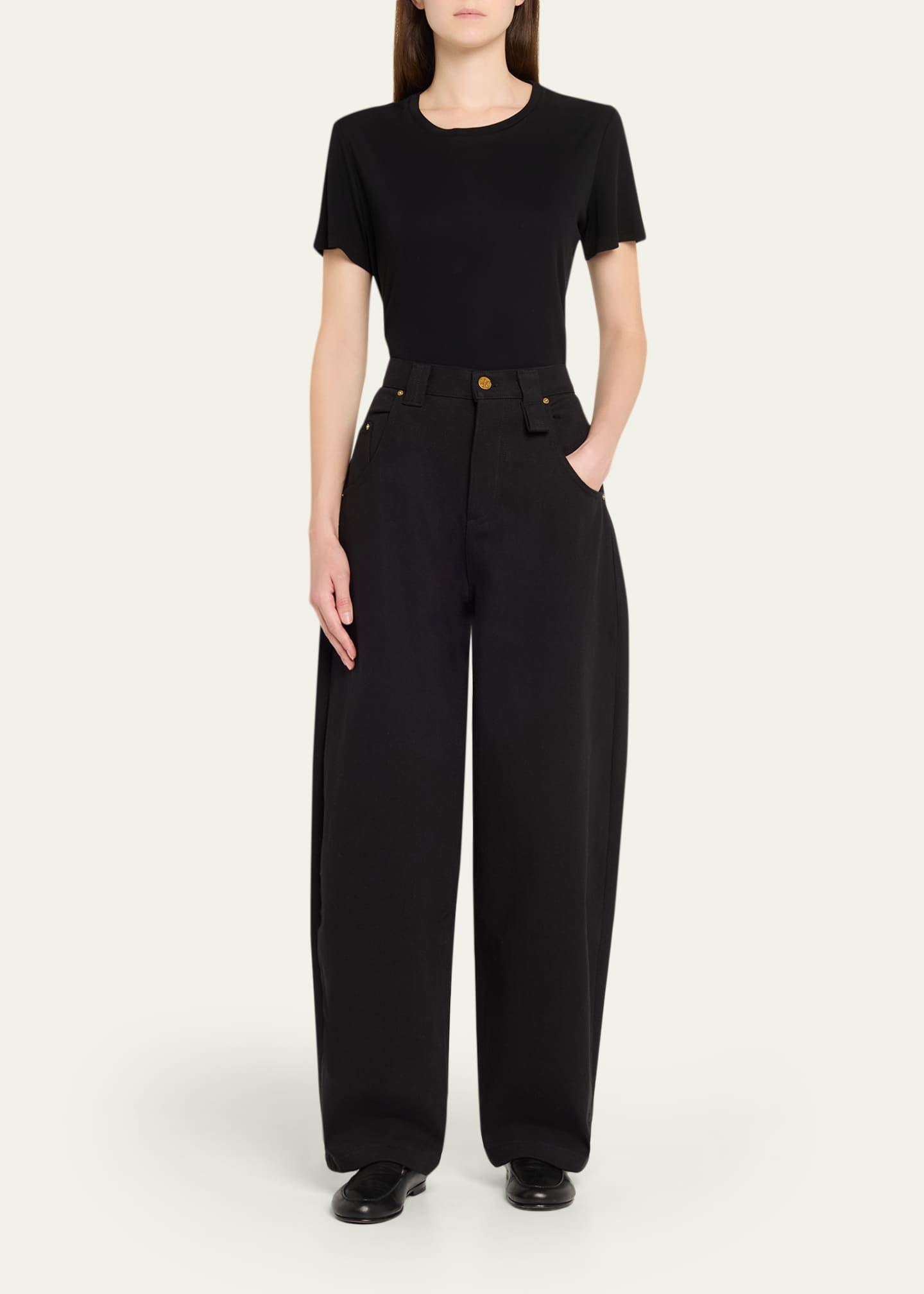 Willy Chavarria Bad Girl Wide Barrel-Leg Jeans - Bergdorf Goodman