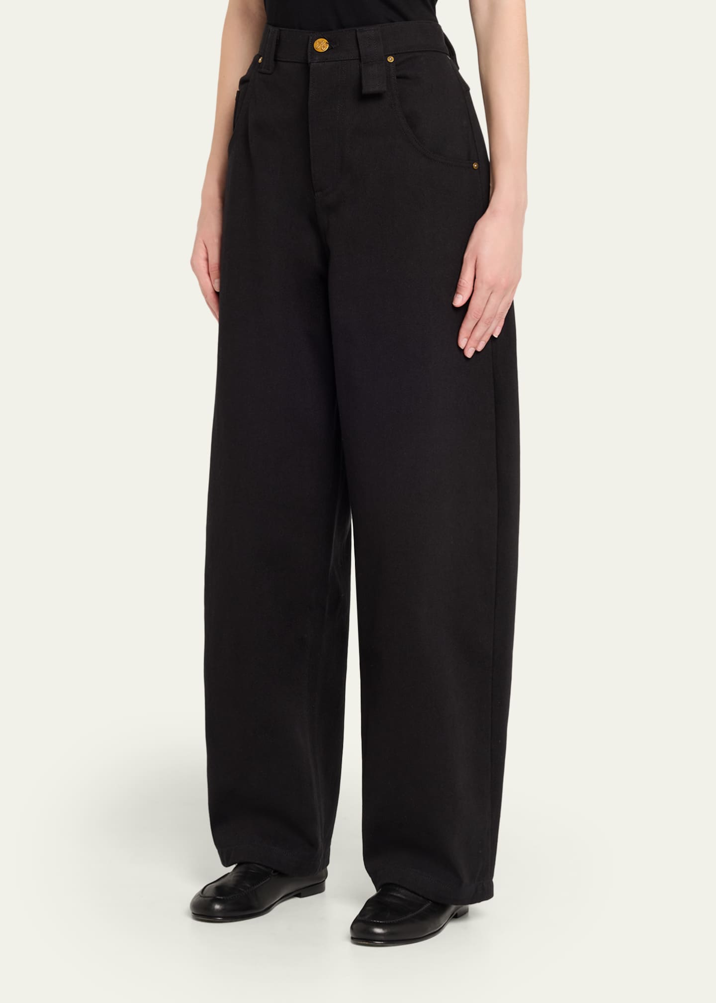 Willy Chavarria Bad Girl Wide Barrel-Leg Jeans - Bergdorf Goodman