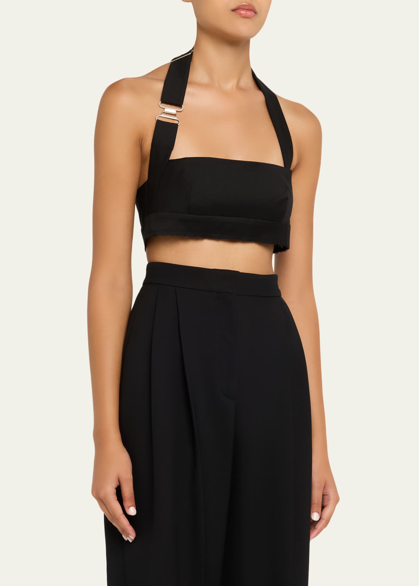 Courtney Zheng Hendrix Raw Edge Wool Crop Top - Bergdorf Goodman