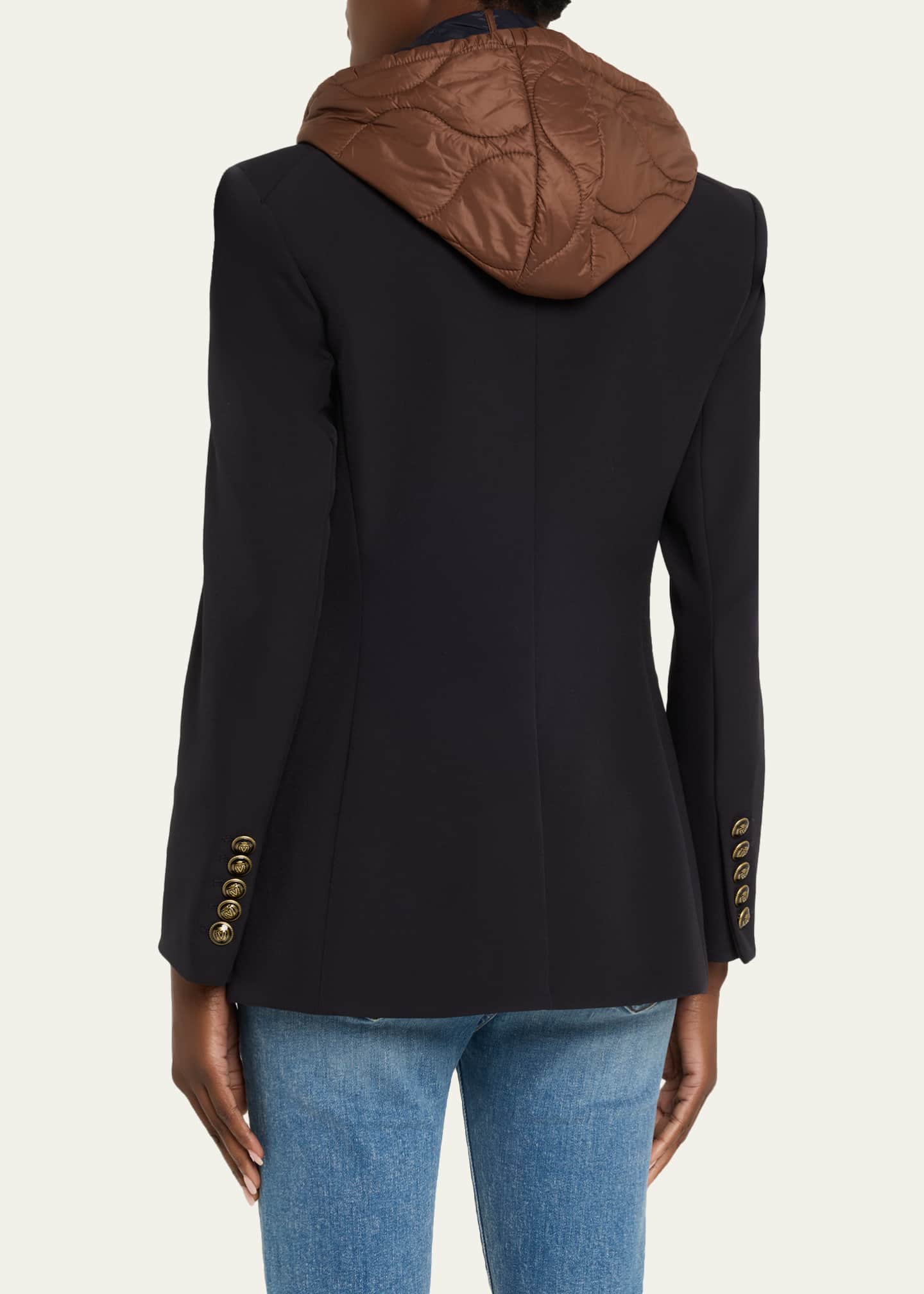 Veronica Beard Orine Mixed Media Hoodie Dickey - Bergdorf Goodman
