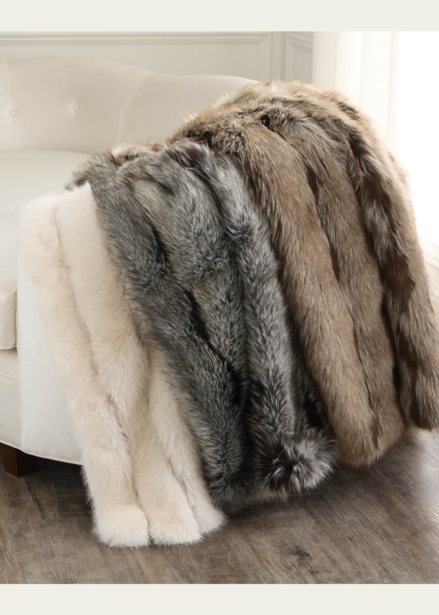 Lyla Grant Faux Fox Throw, 60" x 72" - Bergdorf Goodman