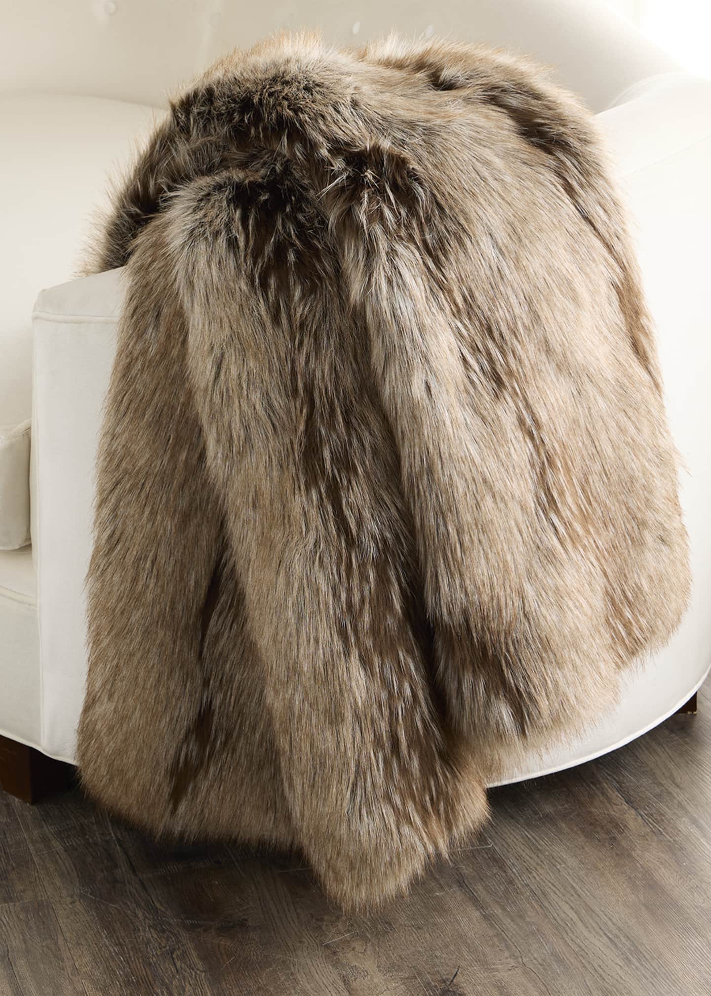 Lyla Grant Faux Fox Throw, 60" x 72" - Bergdorf Goodman