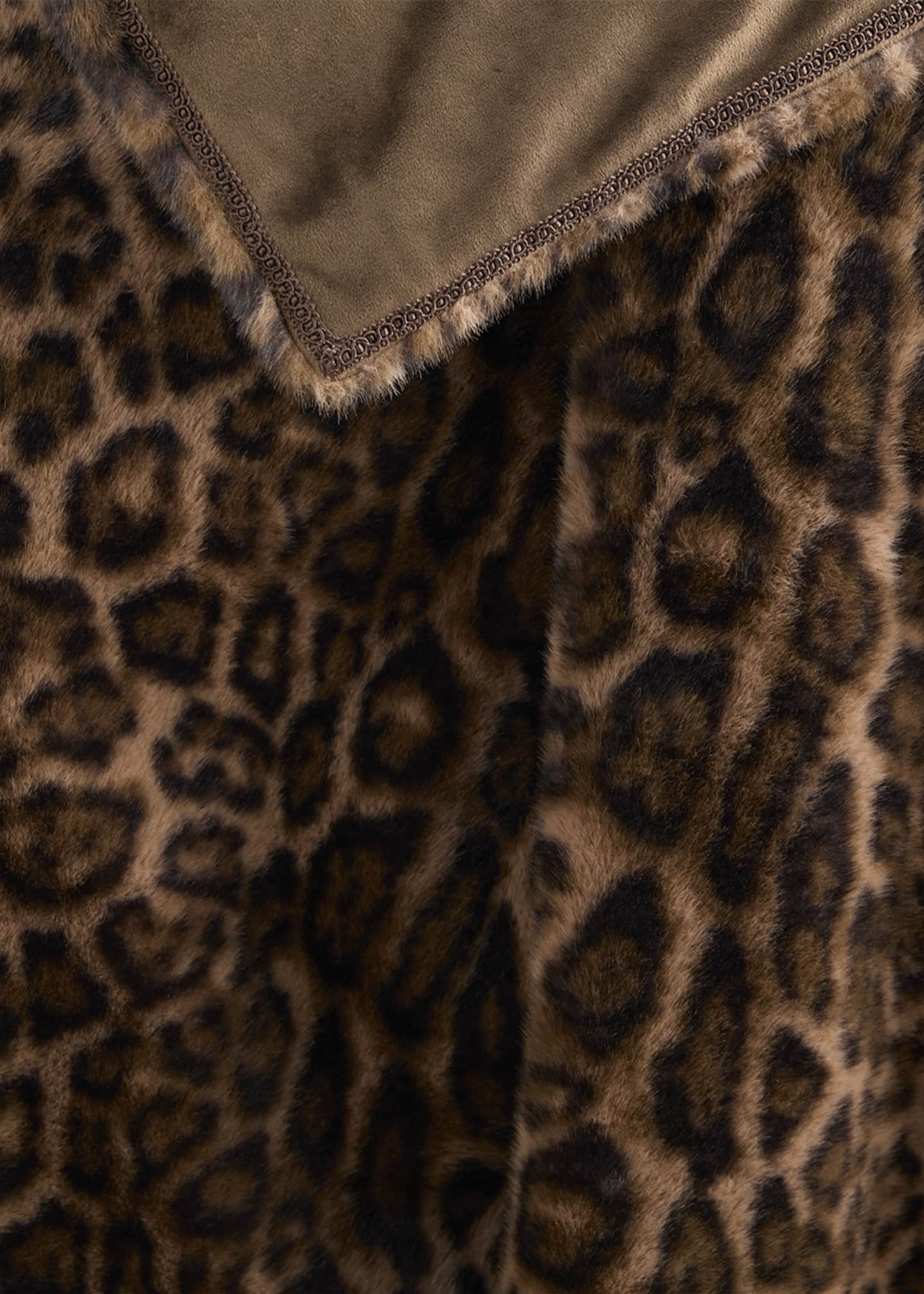 black leopard fur throw