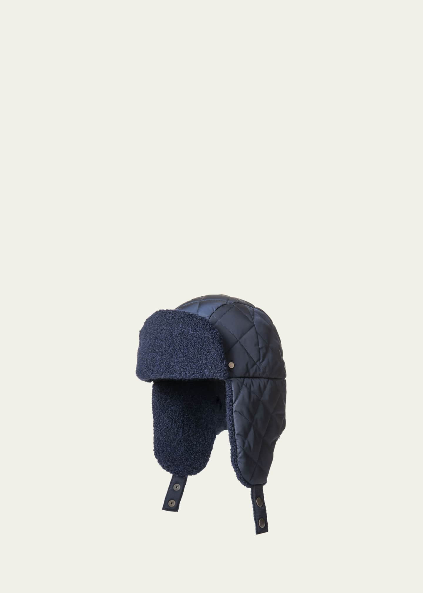 Inverni Men's Quilted Nylon and Llama Fur Trapper Hat - Bergdorf Goodman