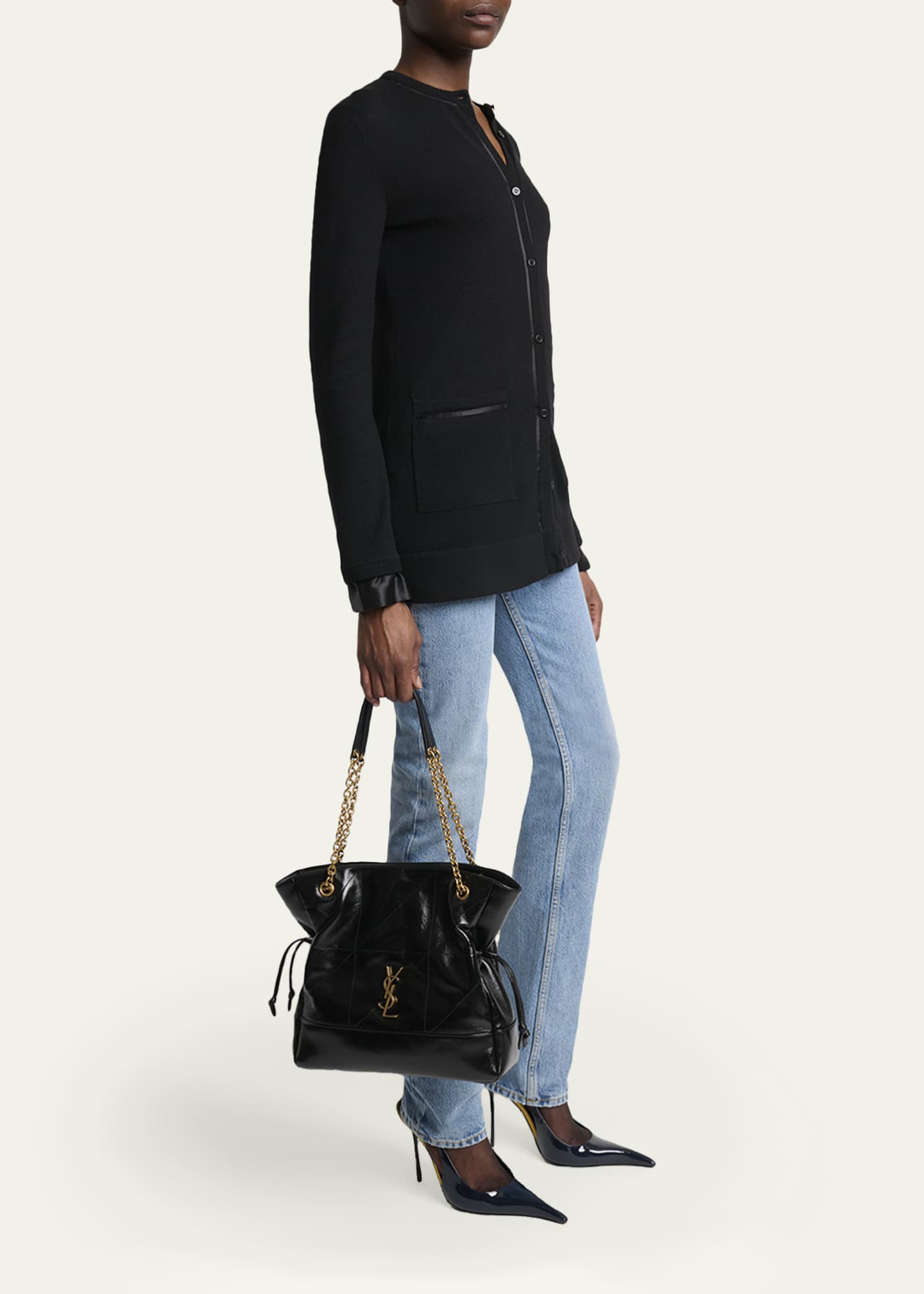 Saint Laurent Jamie 4.3 Small YSL Shopper Tote Bag in Leather ...