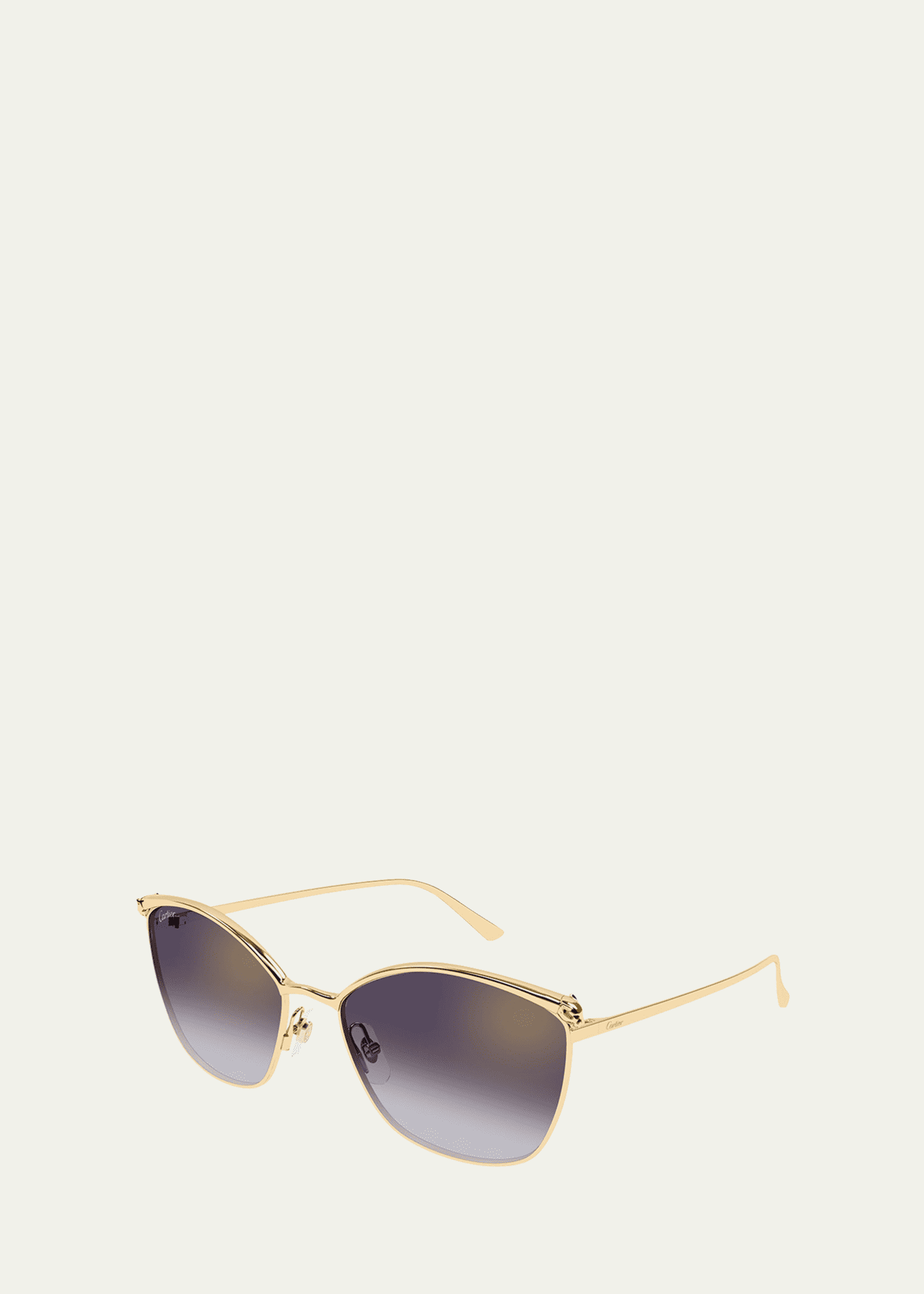 Cartier Panthère Cat-Eye Metal Sunglasses - Bergdorf Goodman