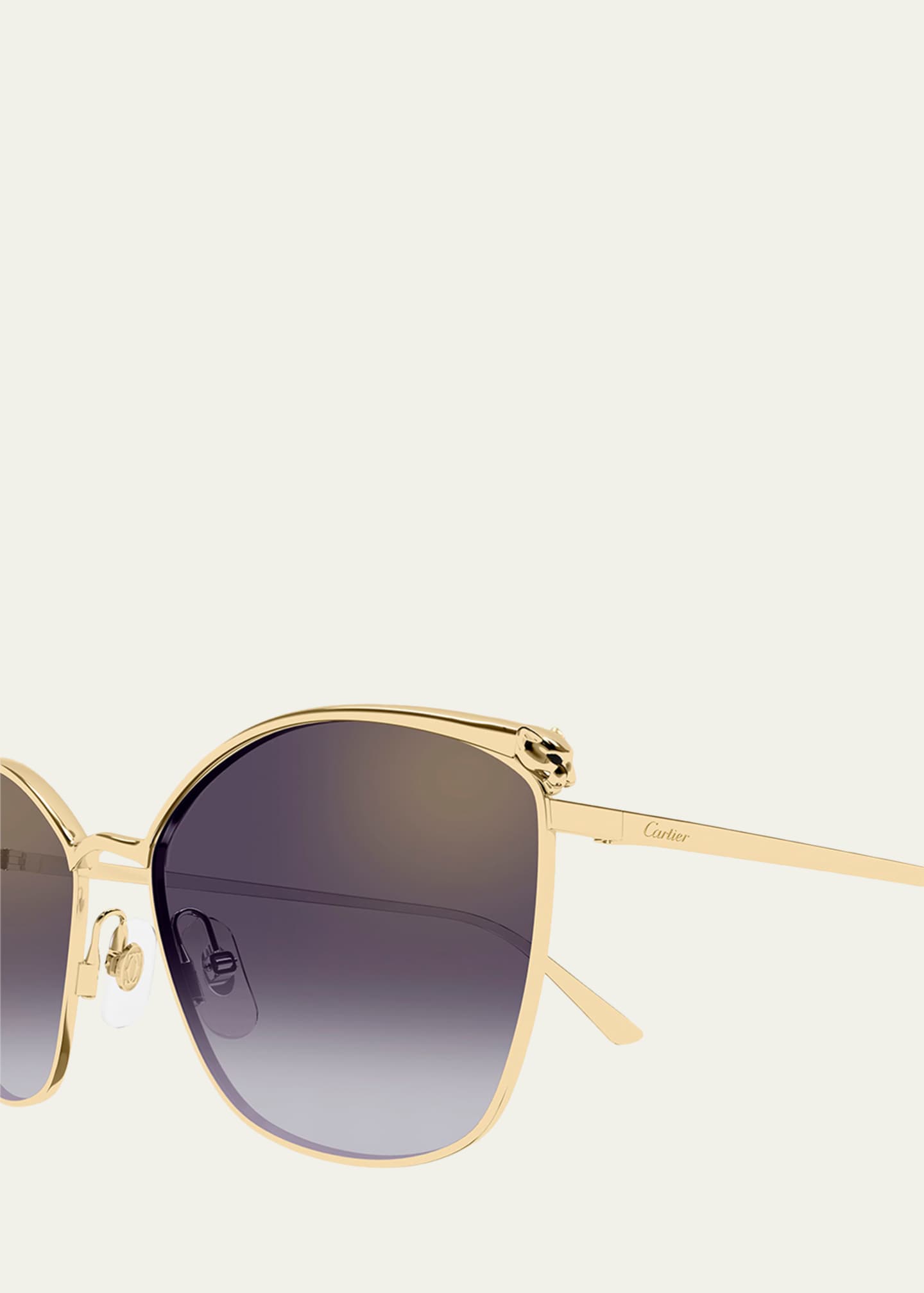 Cartier Panthère Cat-Eye Metal Sunglasses - Bergdorf Goodman